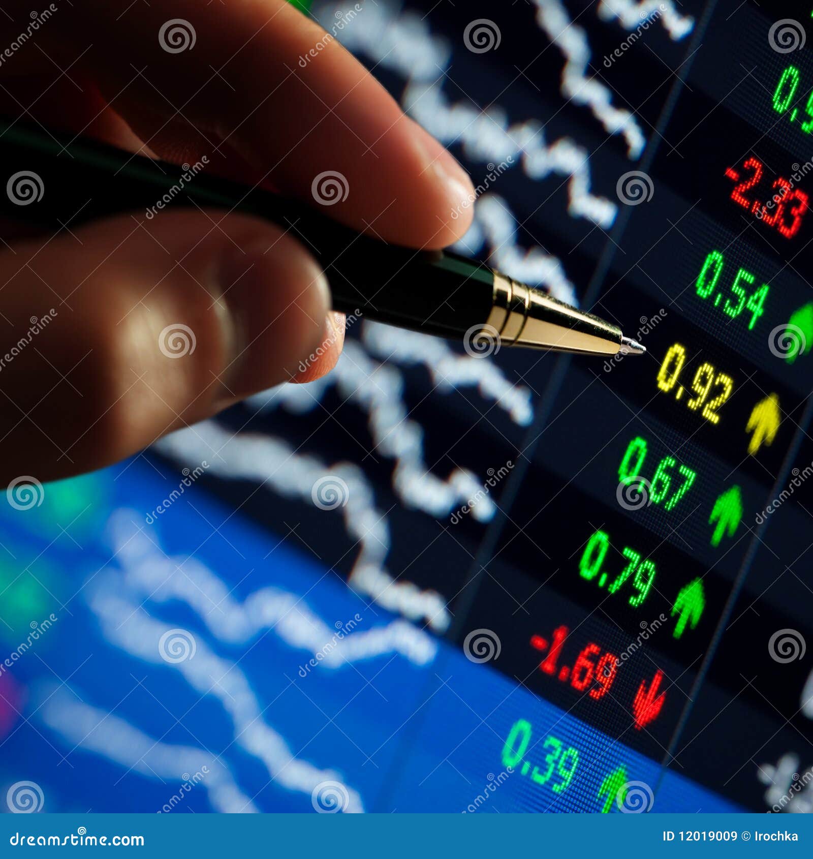 Hand and Pen Pointer, Chart Stock Image - Image of management, female ...