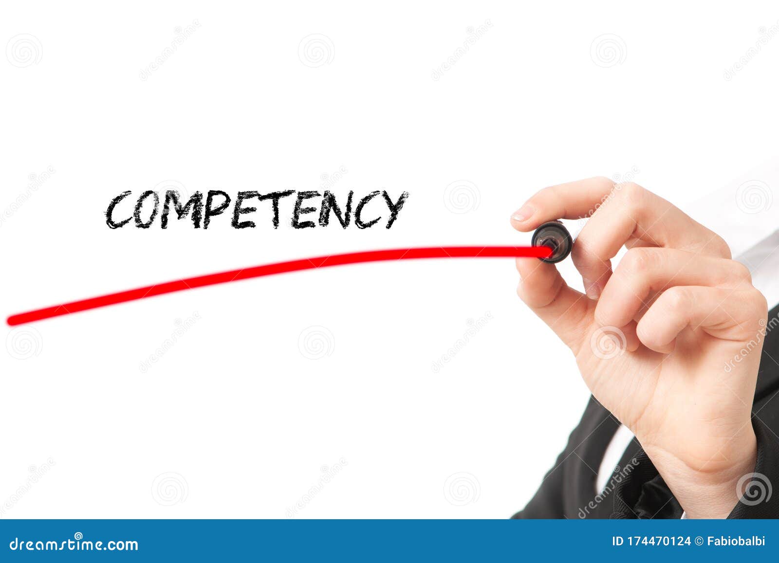 Hand with Pen Writing Competency Stock Photo - Image of critical ...