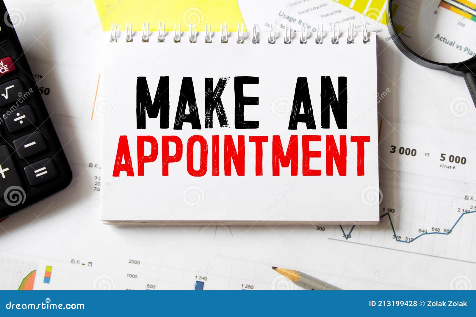 Hand with Pen Writing Make an Appointment Stock Photo - Image of ...