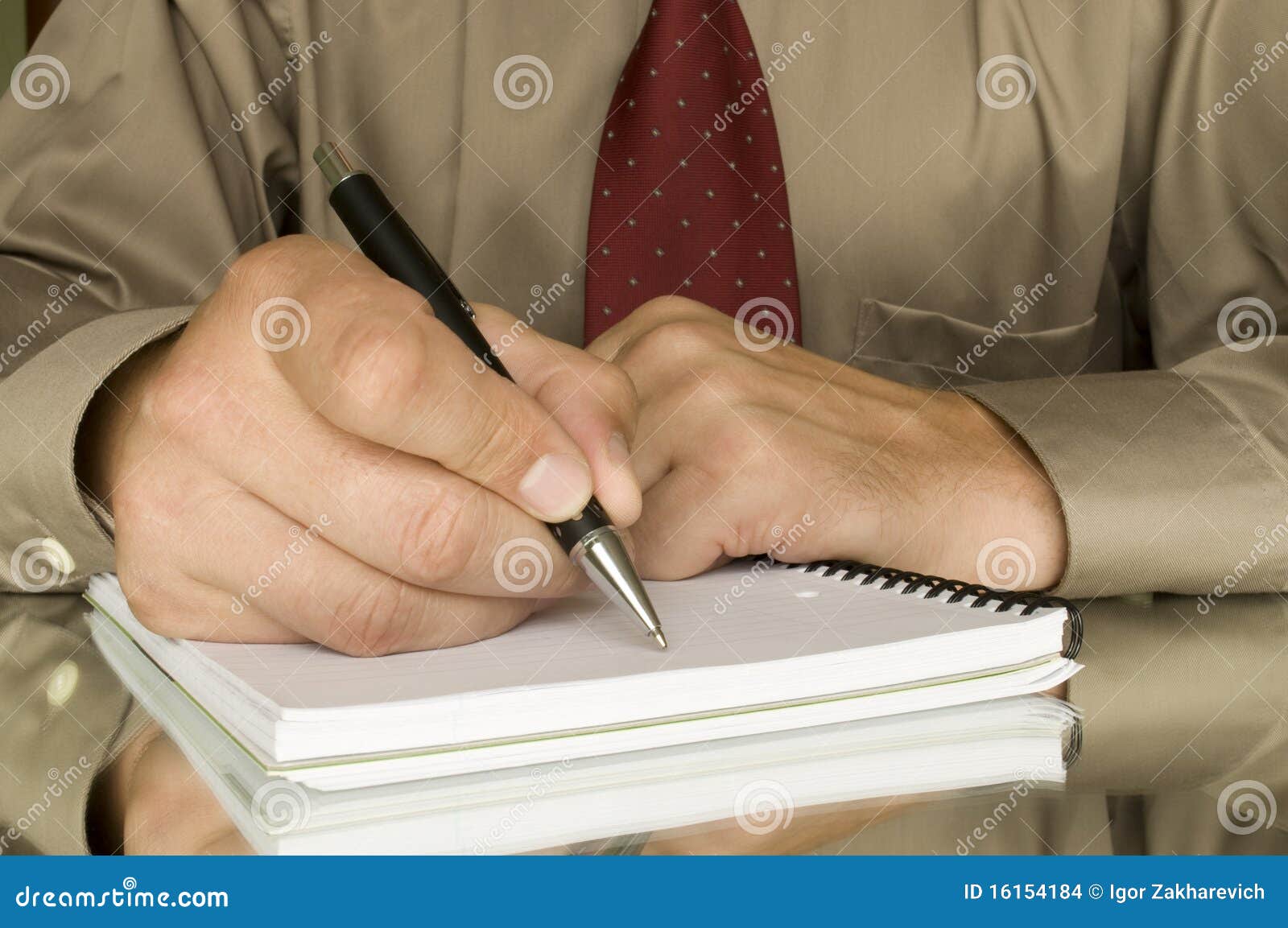 Hand with Pen Writing on the Page Stock Photo - Image of isolated ...