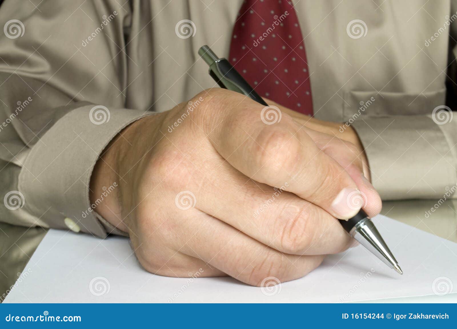 Hand With Pen Writing On The Page Picture. Image: 16154244