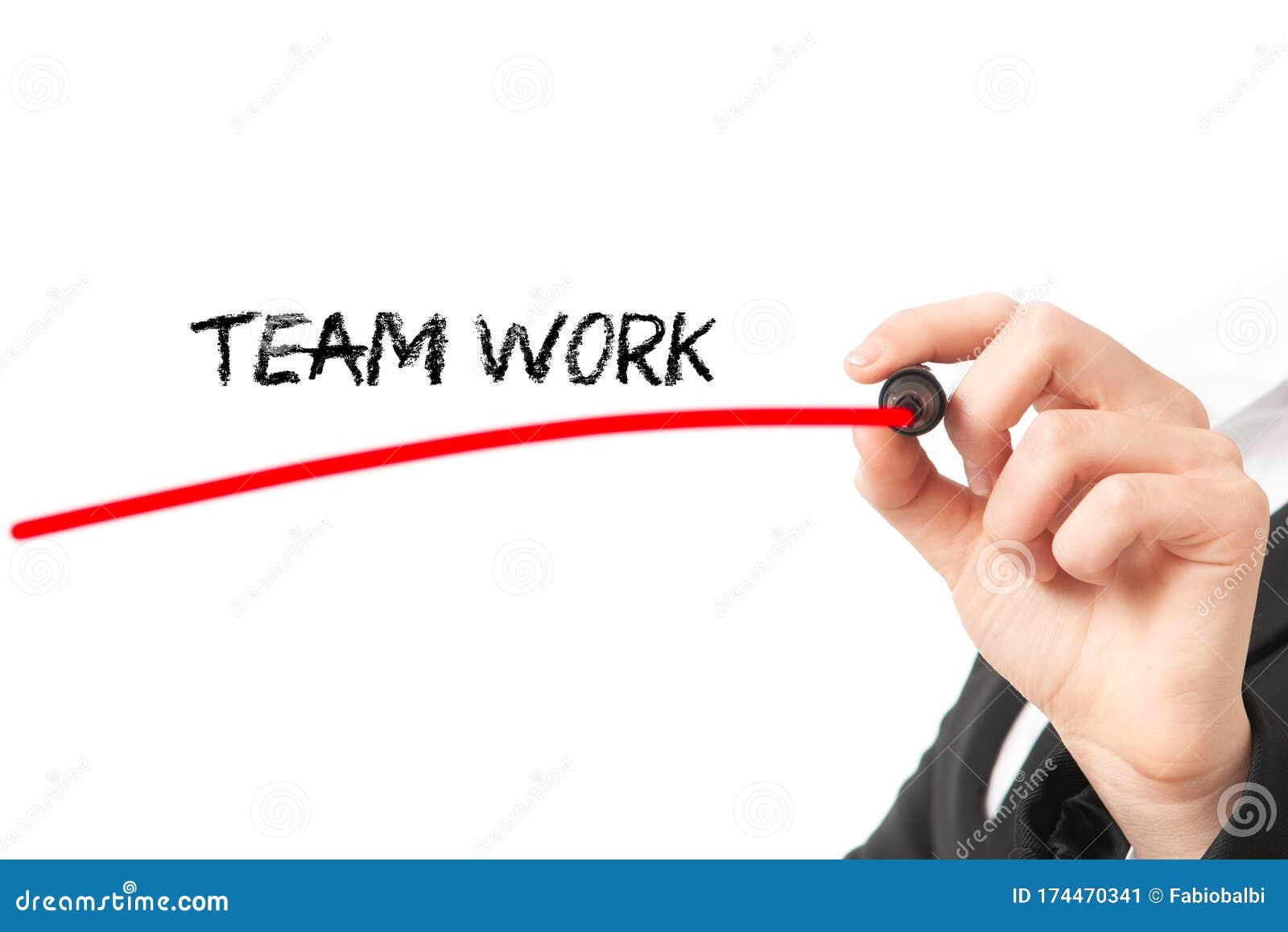 Hand with Pen Writing Team Work Stock Image - Image of corporate, dream ...