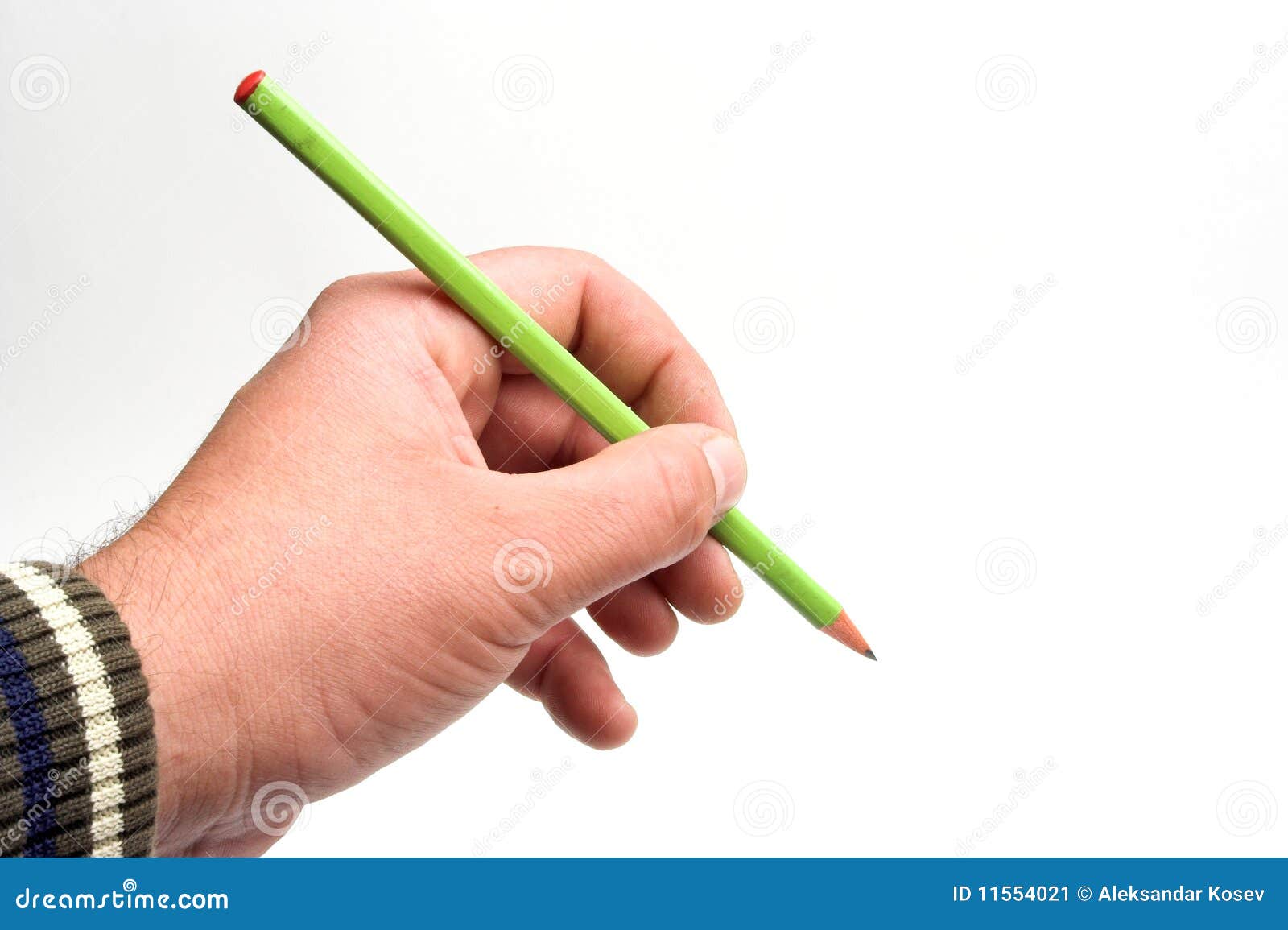 Hand with pencil stock image. Image of handwriting, white - 11554021