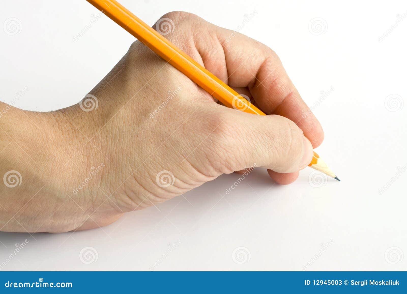 Hand with pencil stock image. Image of organizer, education - 12945003