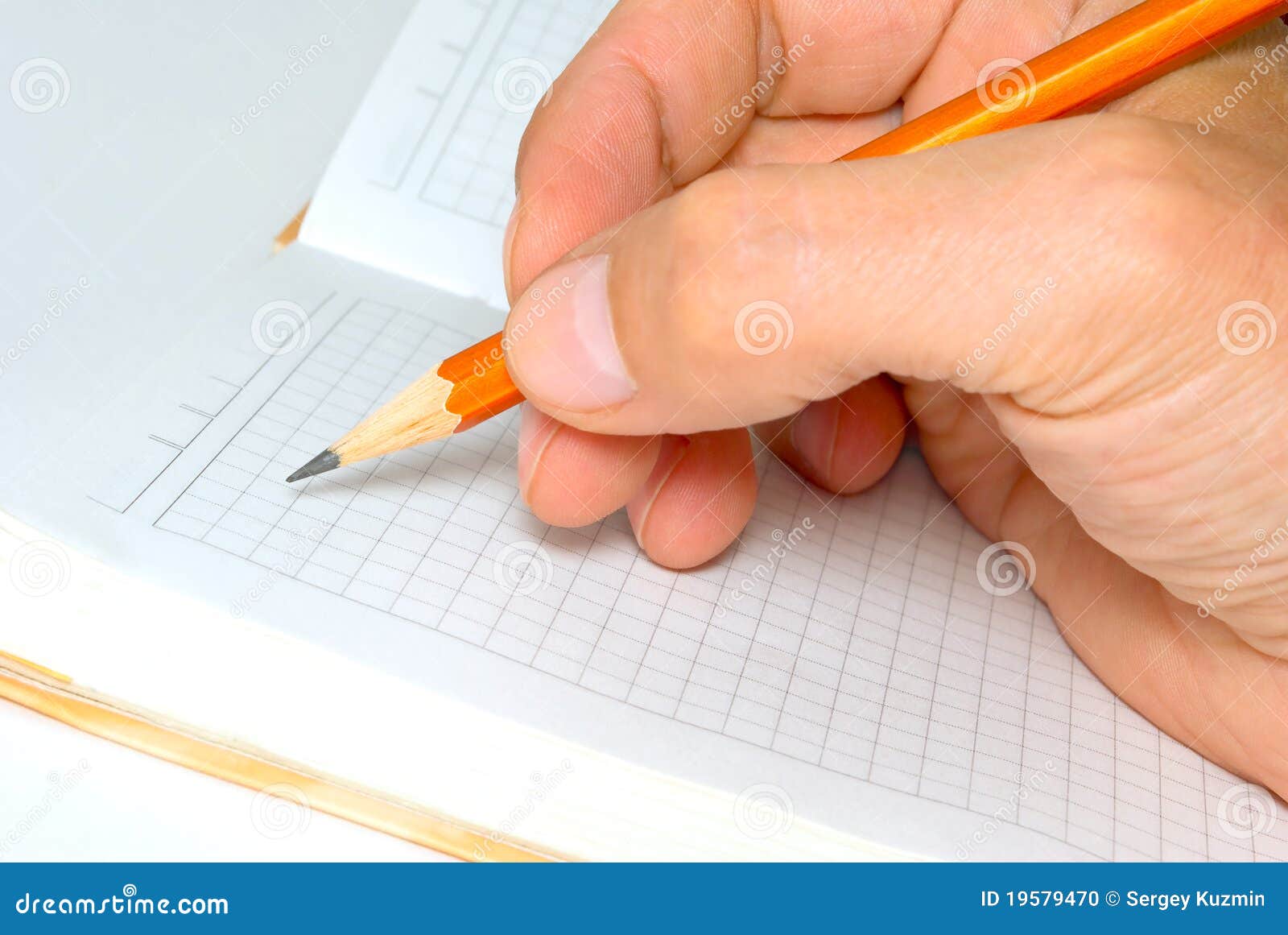 Hand with pencil. stock photo. Image of writing, formation - 19579470