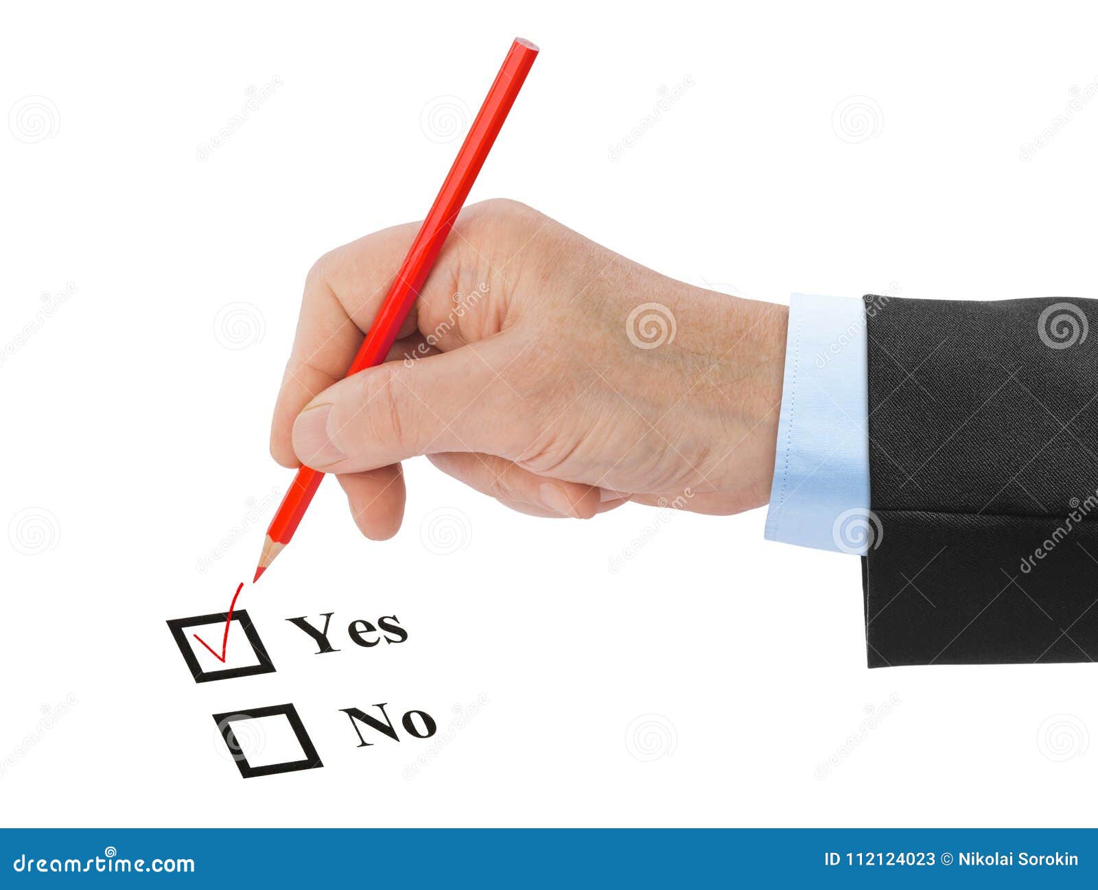 Hand with Pencil and Check Boxes Stock Image - Image of canvass ...
