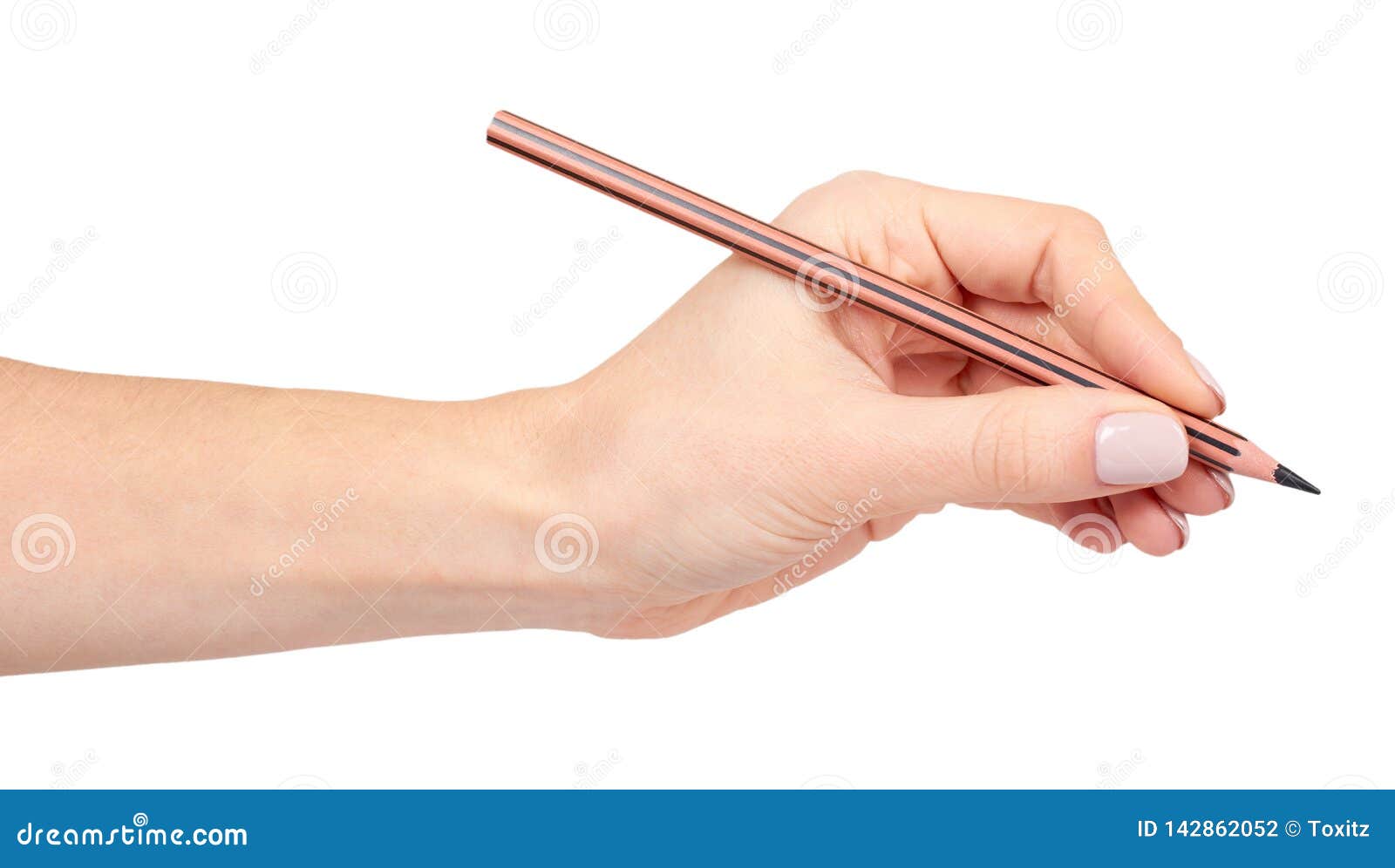 Hand with Pencil, Drawing or Writinng Gesture Stock Photo - Image of ...