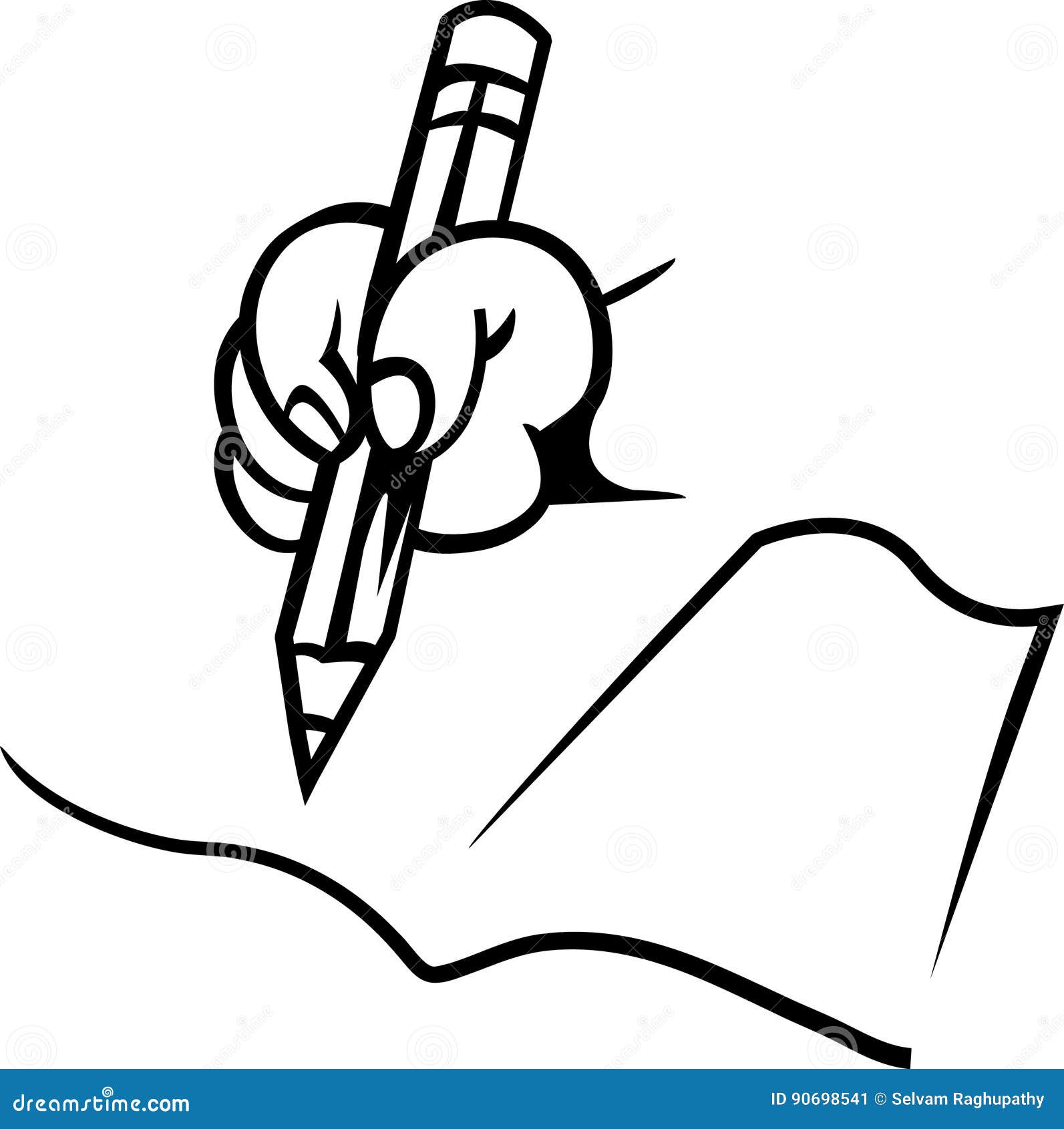 Hand With Pencil Vector Illustration | CartoonDealer.com #9088544