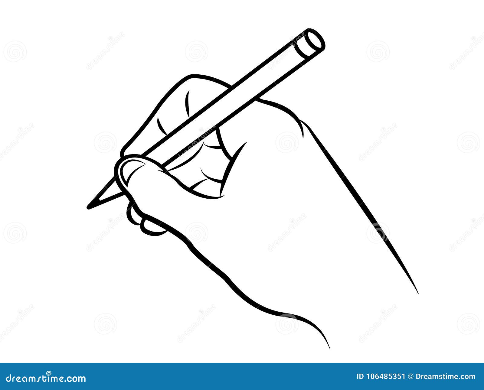 Hand with pencil stock vector. Illustration of person - 106485351