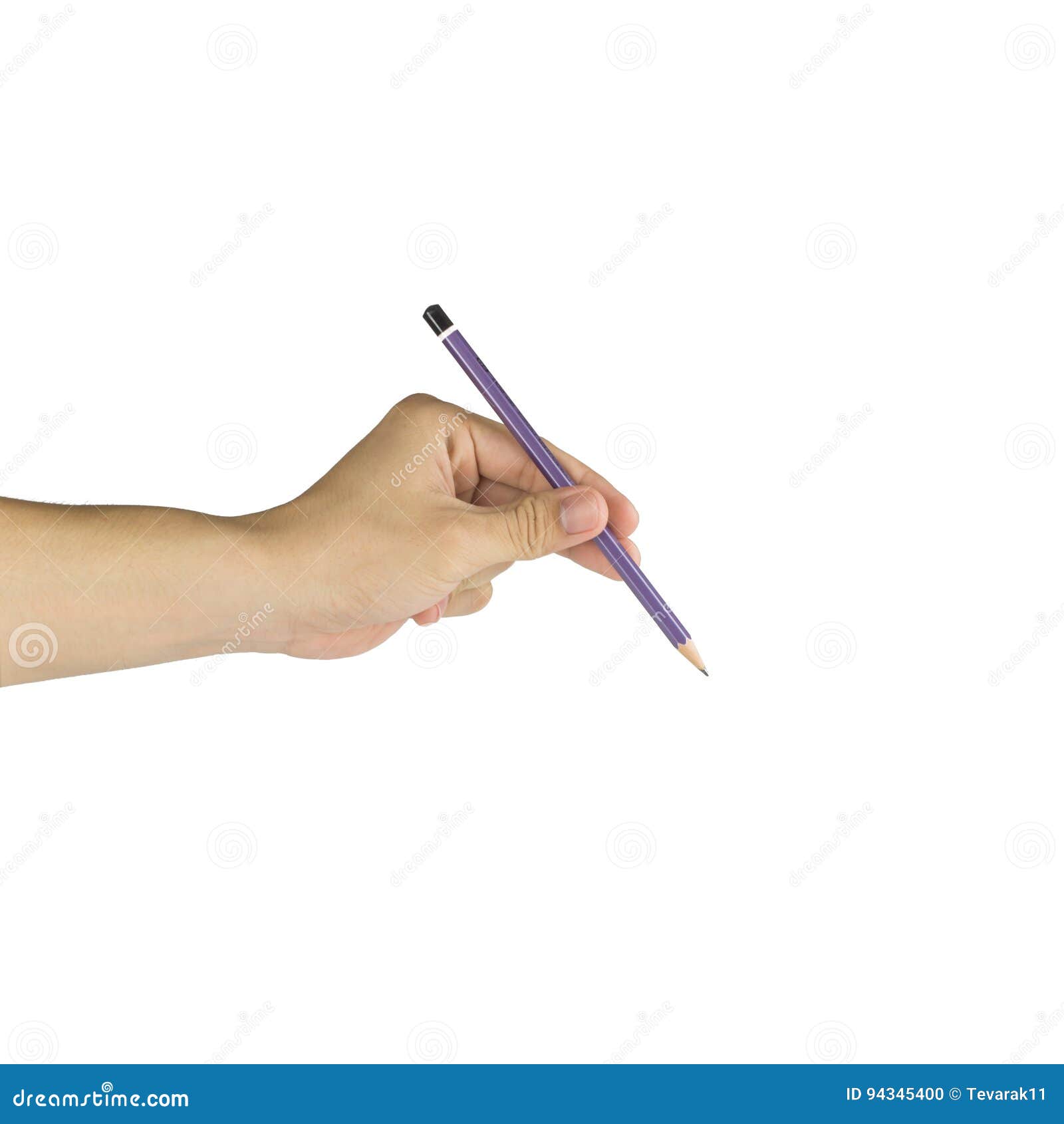 Hand with Pencil Writing Something Isolated on White Background Stock ...