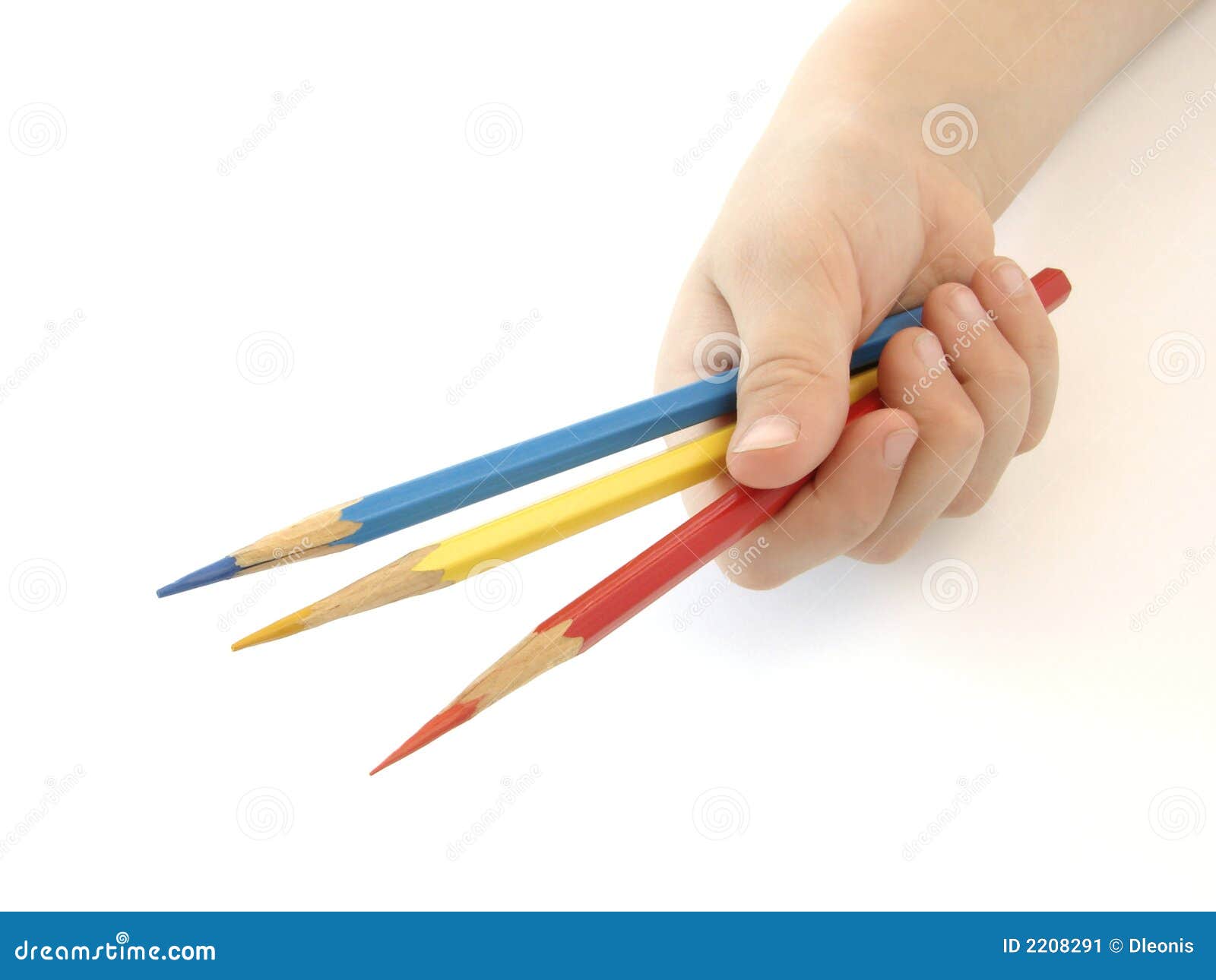 Hand with pencils stock image. Image of drawing, spectrum - 2208291