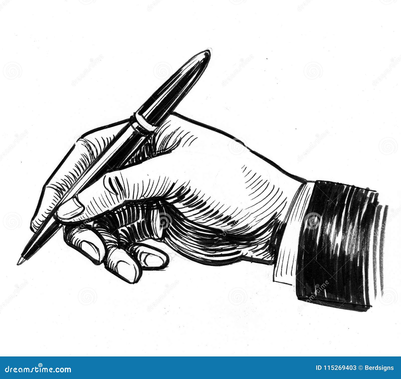 Hand pennan stock illustrationer. Illustration av affärsman - 115269403