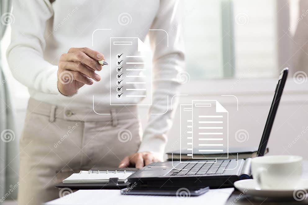 Management Data Record System, Document Management System Concept Stock ...