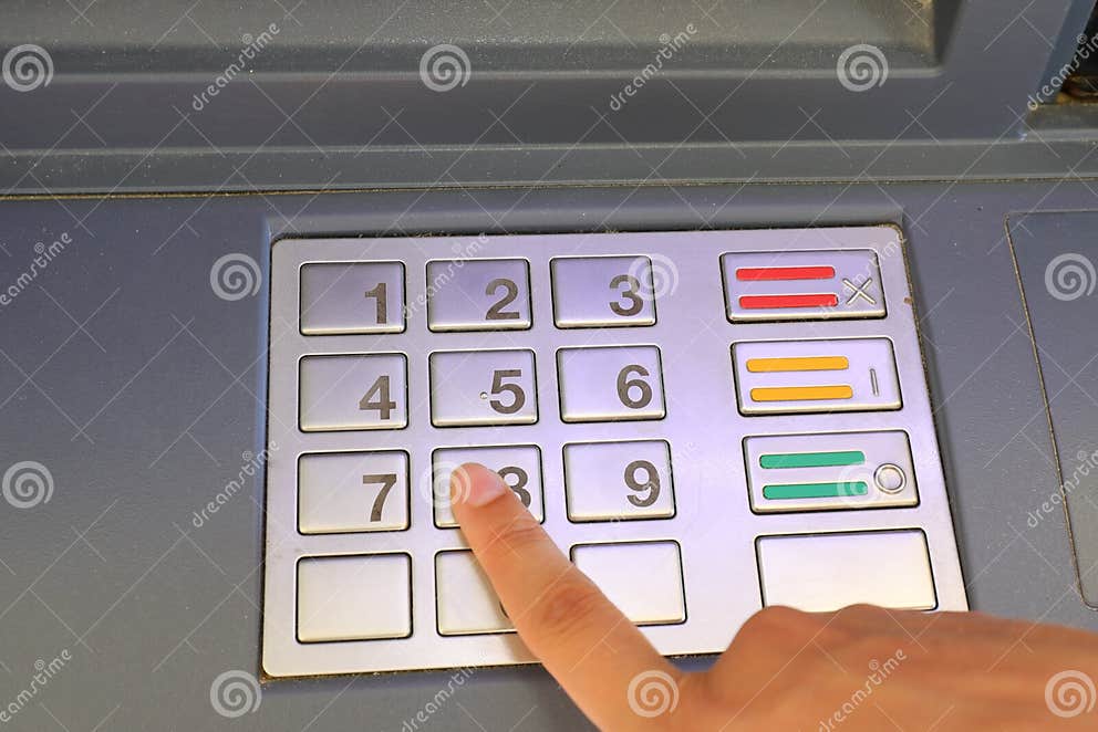 Hand of People Typing Secret Code on Numeric Keypad Stock Photo - Image ...