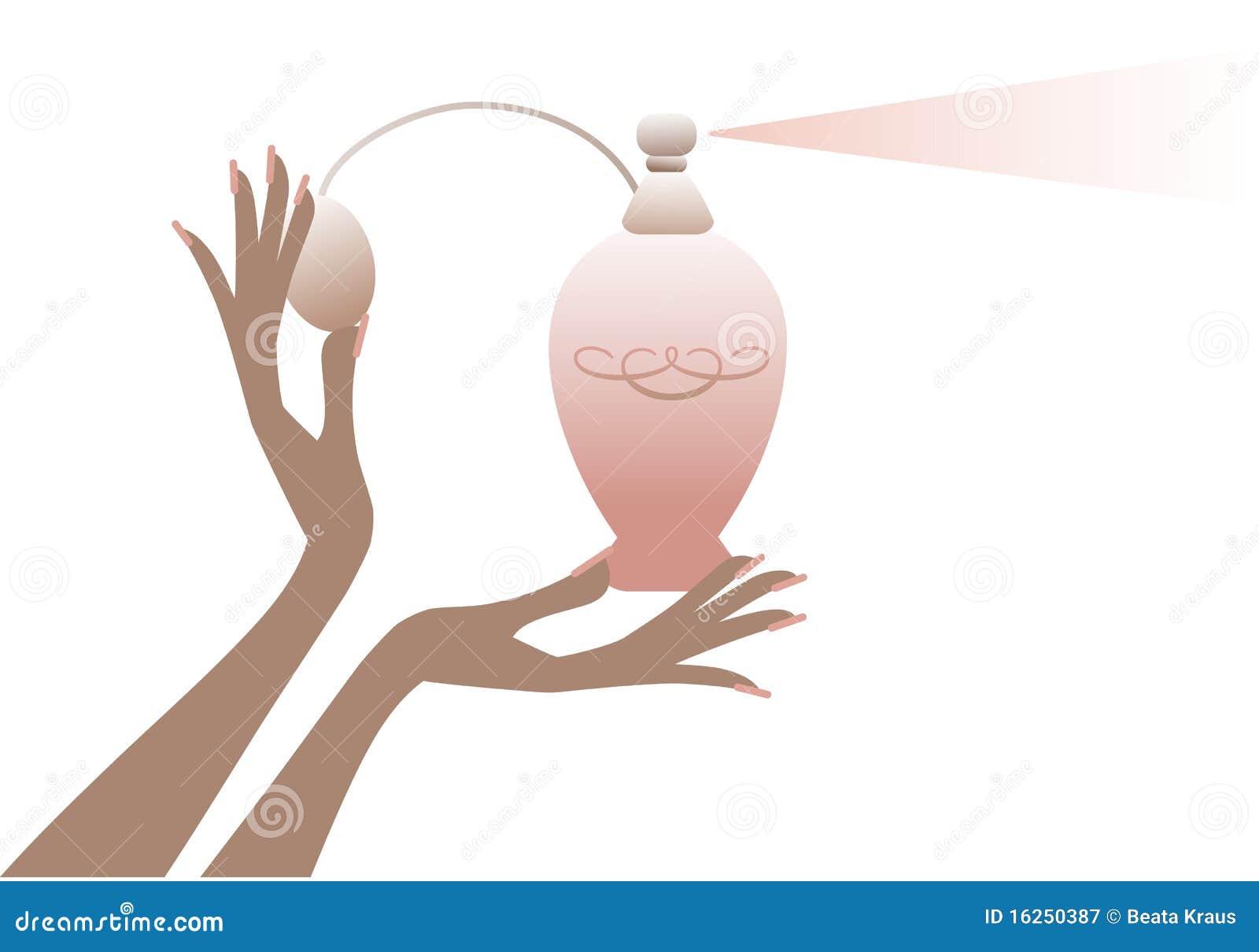 Hand with perfume bottle, stock vector. Illustration of body - 16250387