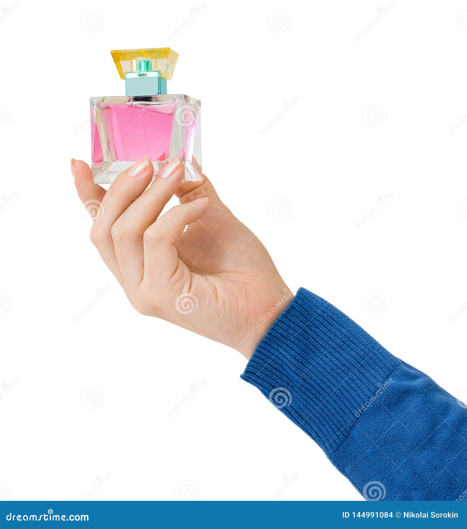 Hand with perfume stock photo. Image of concept, holding - 144991084