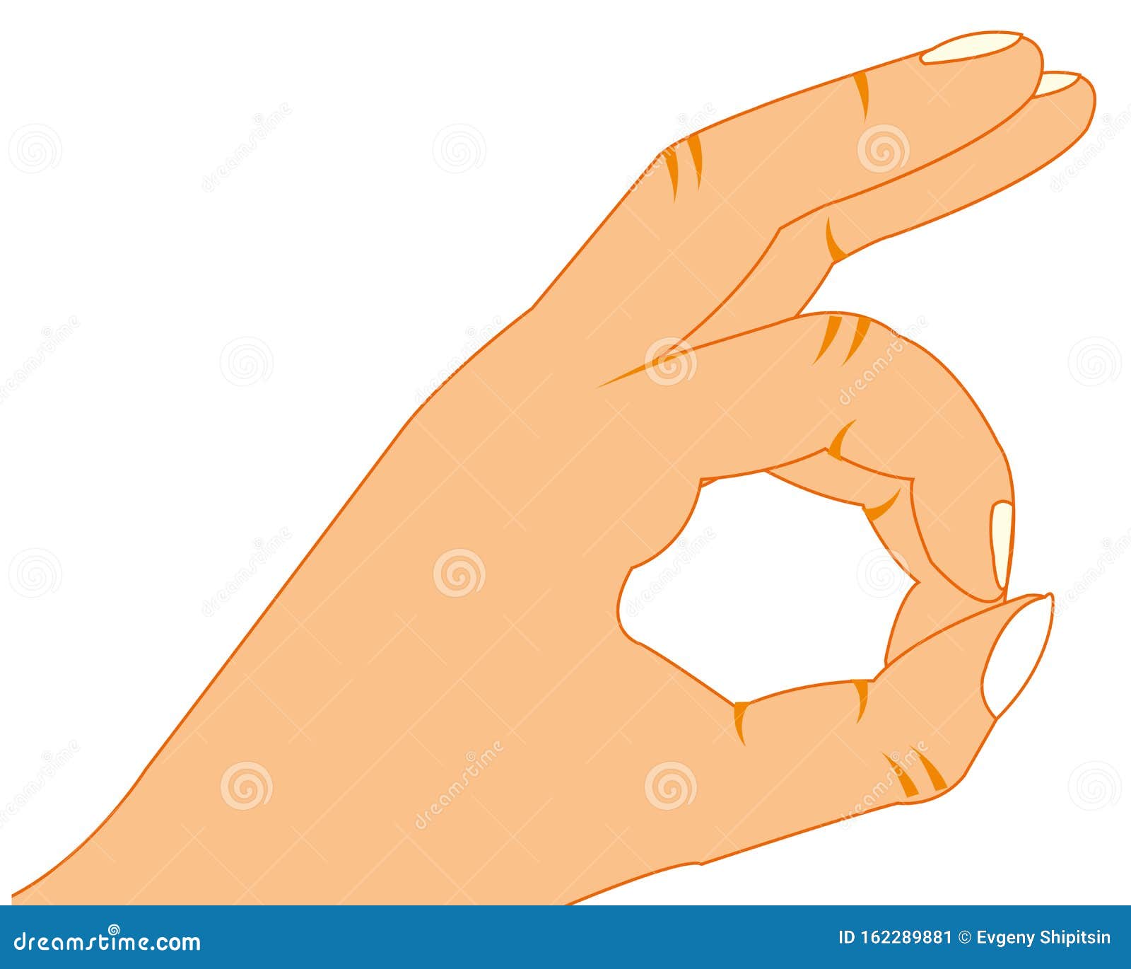 Hand of the Person Finger Shows Circle Stock Vector - Illustration of ...