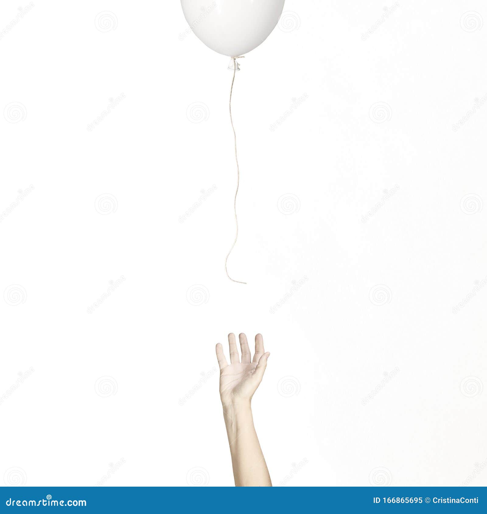 Hand of a Person Free His White Balloon Stock Image - Image of abstract ...