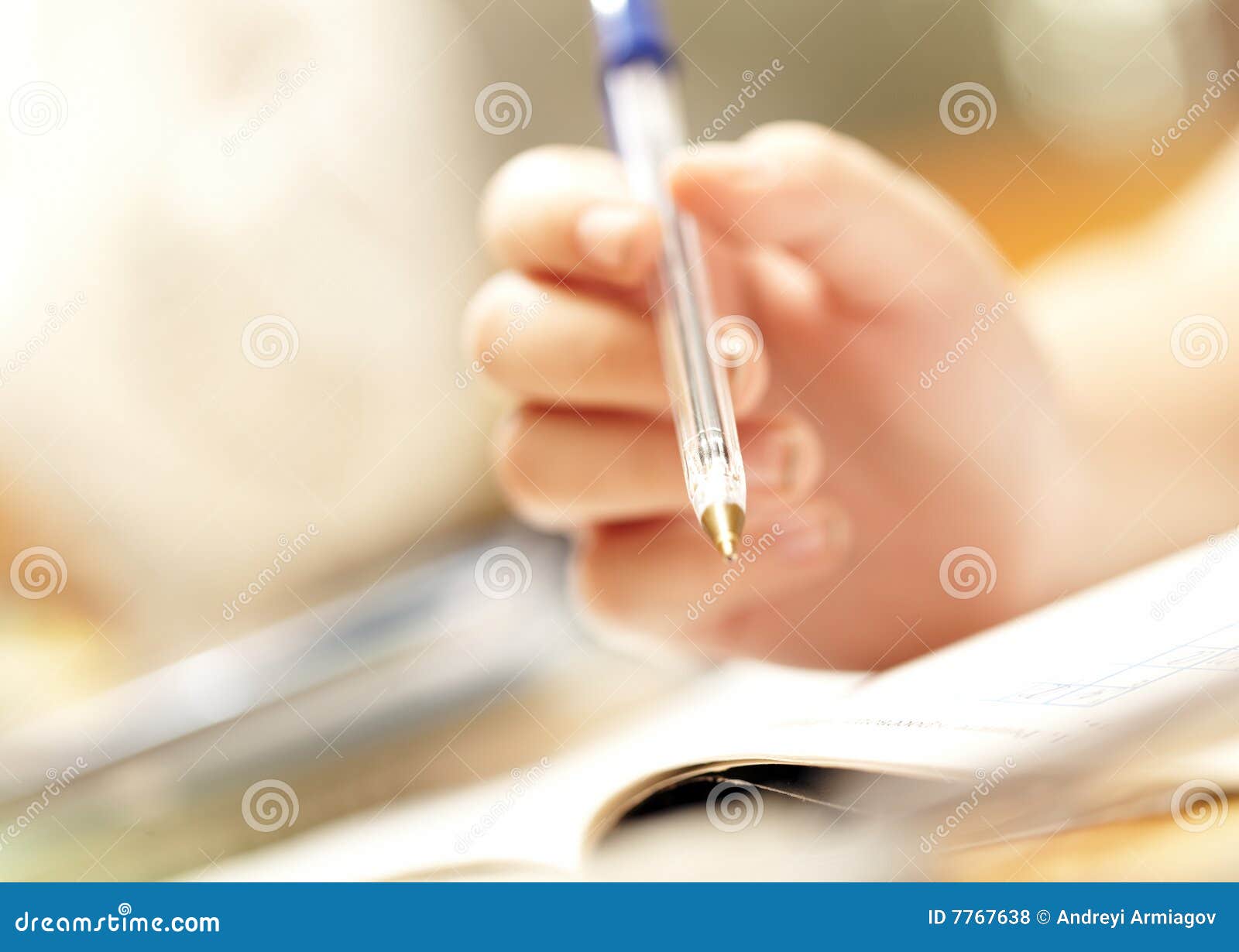 Hand of the Person Holds Pen Stock Photo - Image of correspondence ...