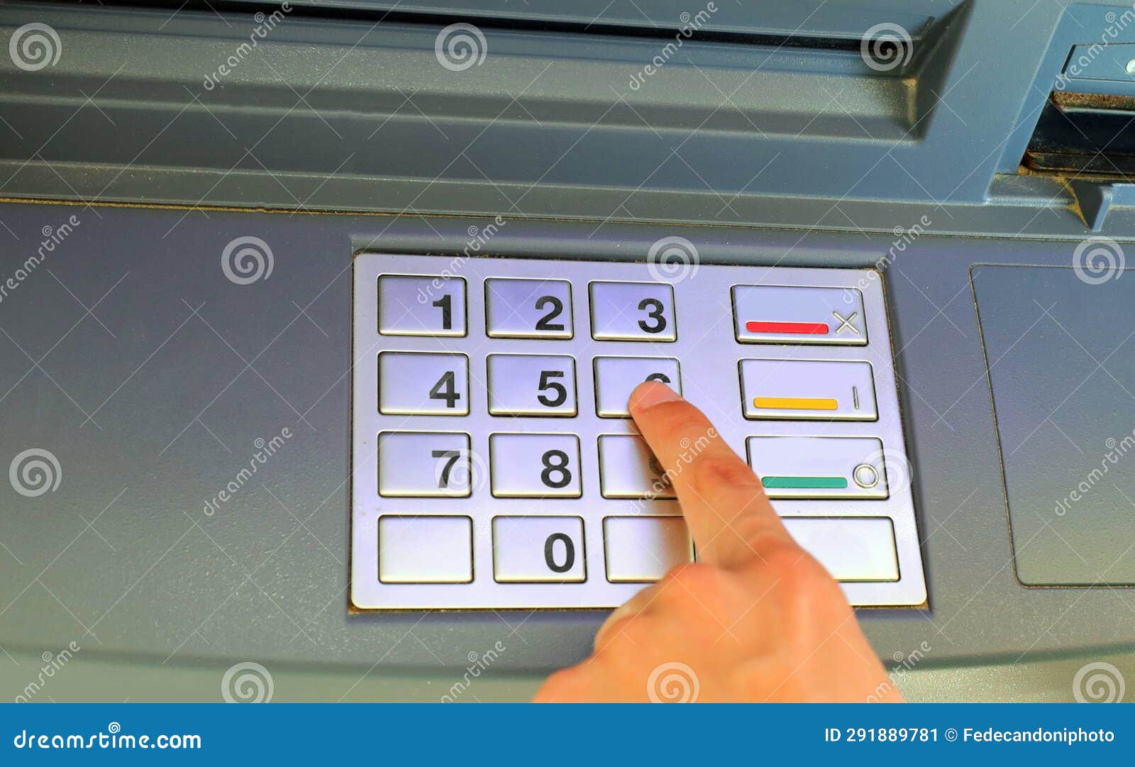 Hand of Person Typing the Secret PIN Code To Access the Banking ...
