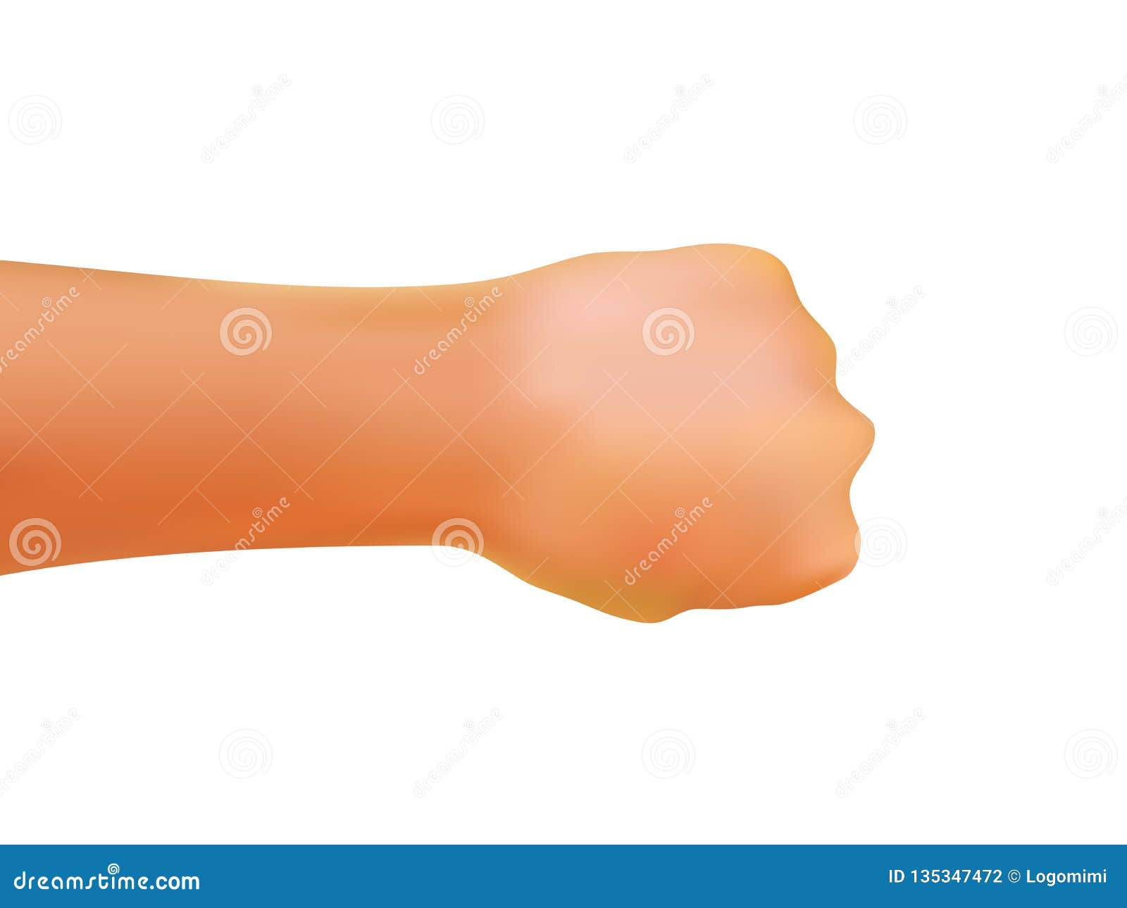 Realistic 3d Punch Fist Hand Palm Icon Social Power Courage ...