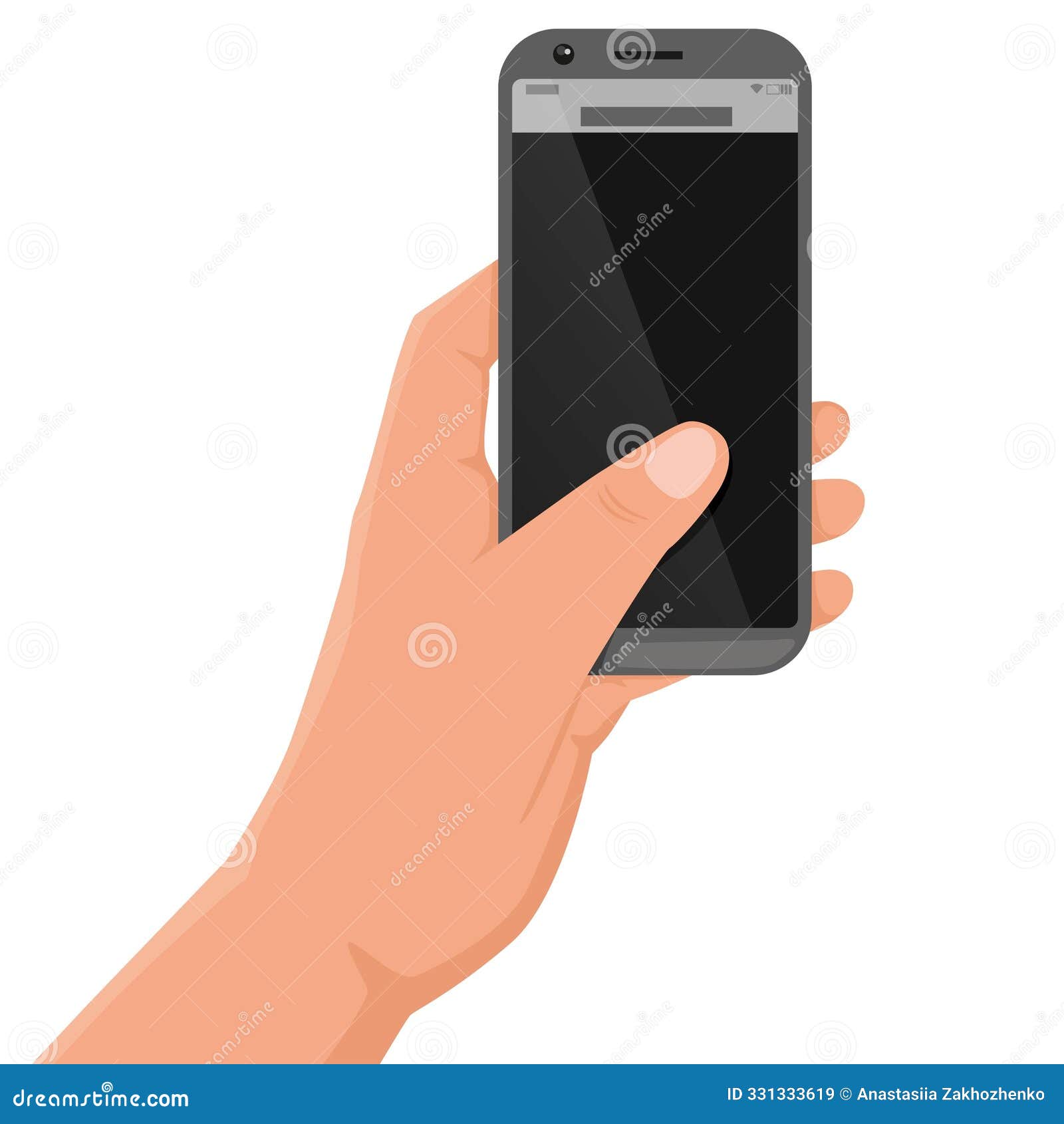 Hand with phone stock illustration. Illustration of finger - 331333619