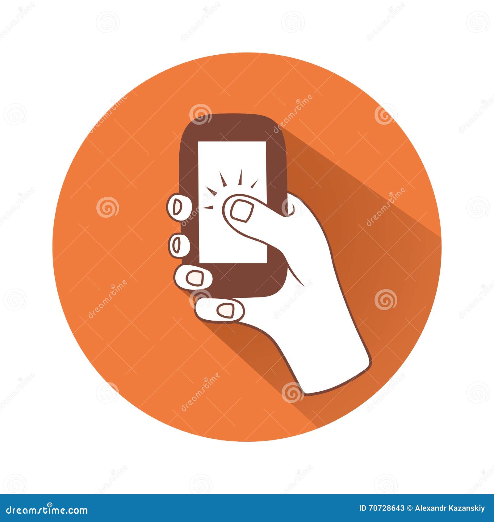 Hand with phone stock vector. Illustration of human, device - 70728643