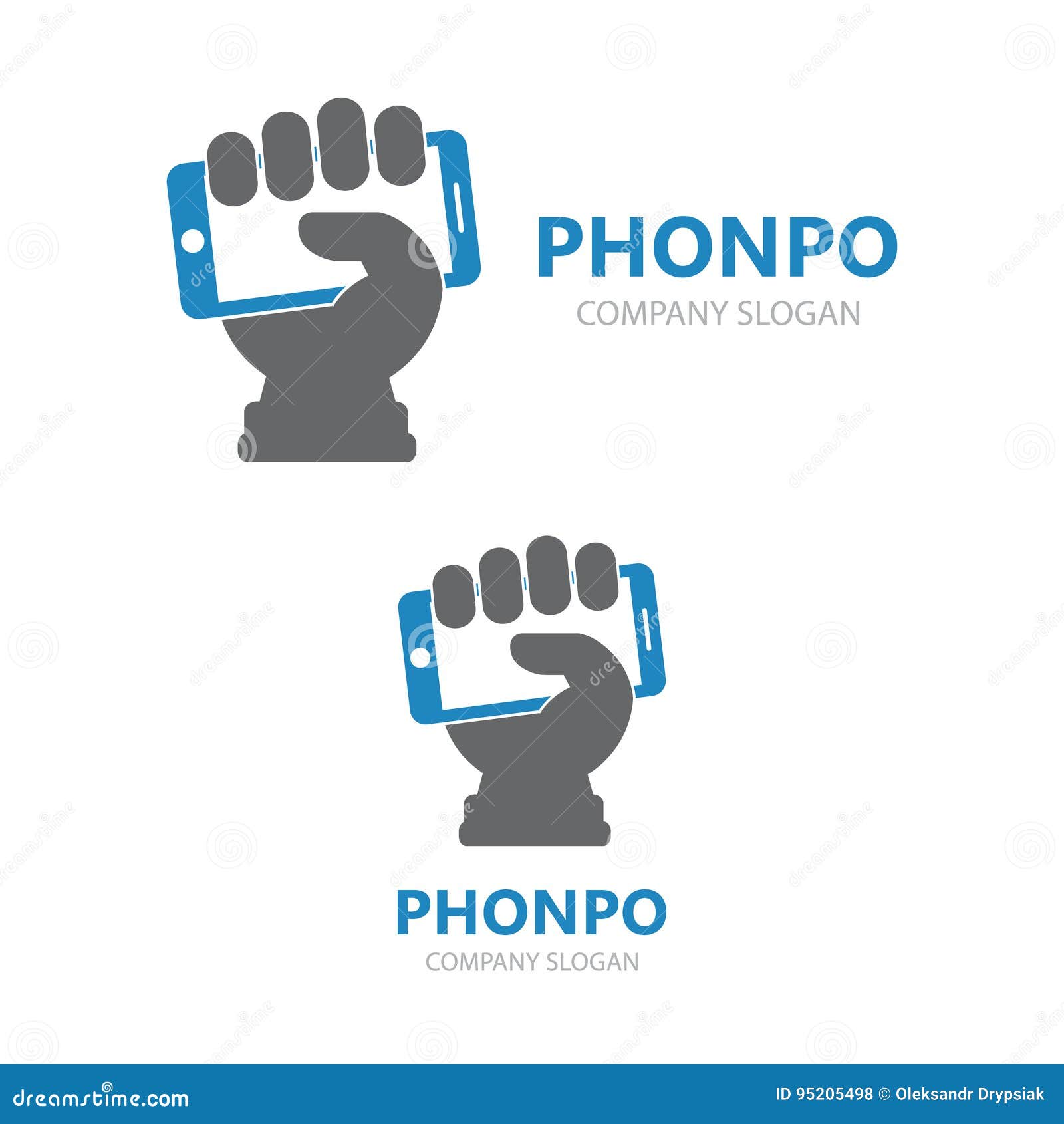 Hand with Phone Logo Design Template. Stock Illustration - Illustration ...
