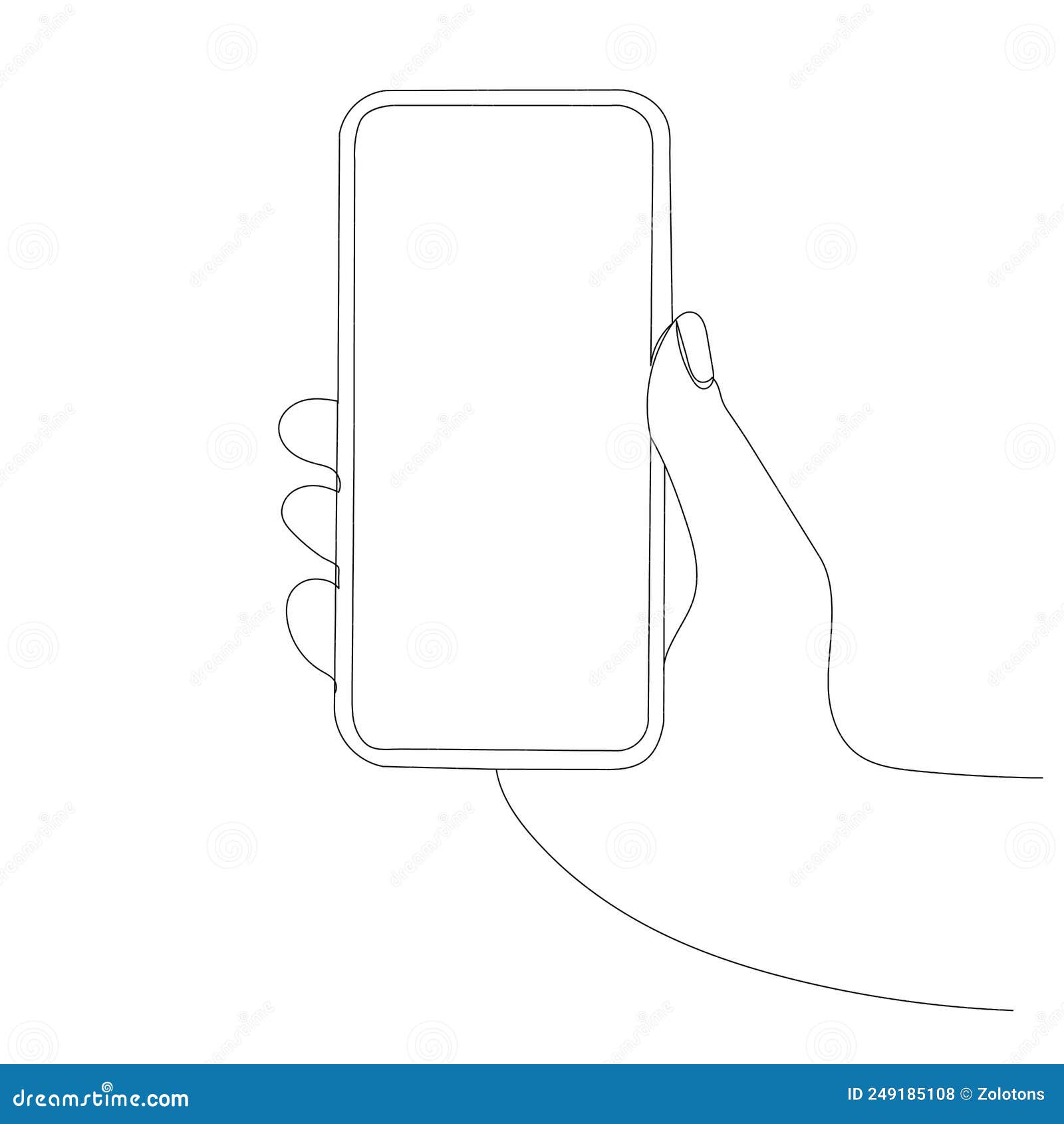 Hand with Phone One Continuous Line Drawing Stock Vector - Illustration ...