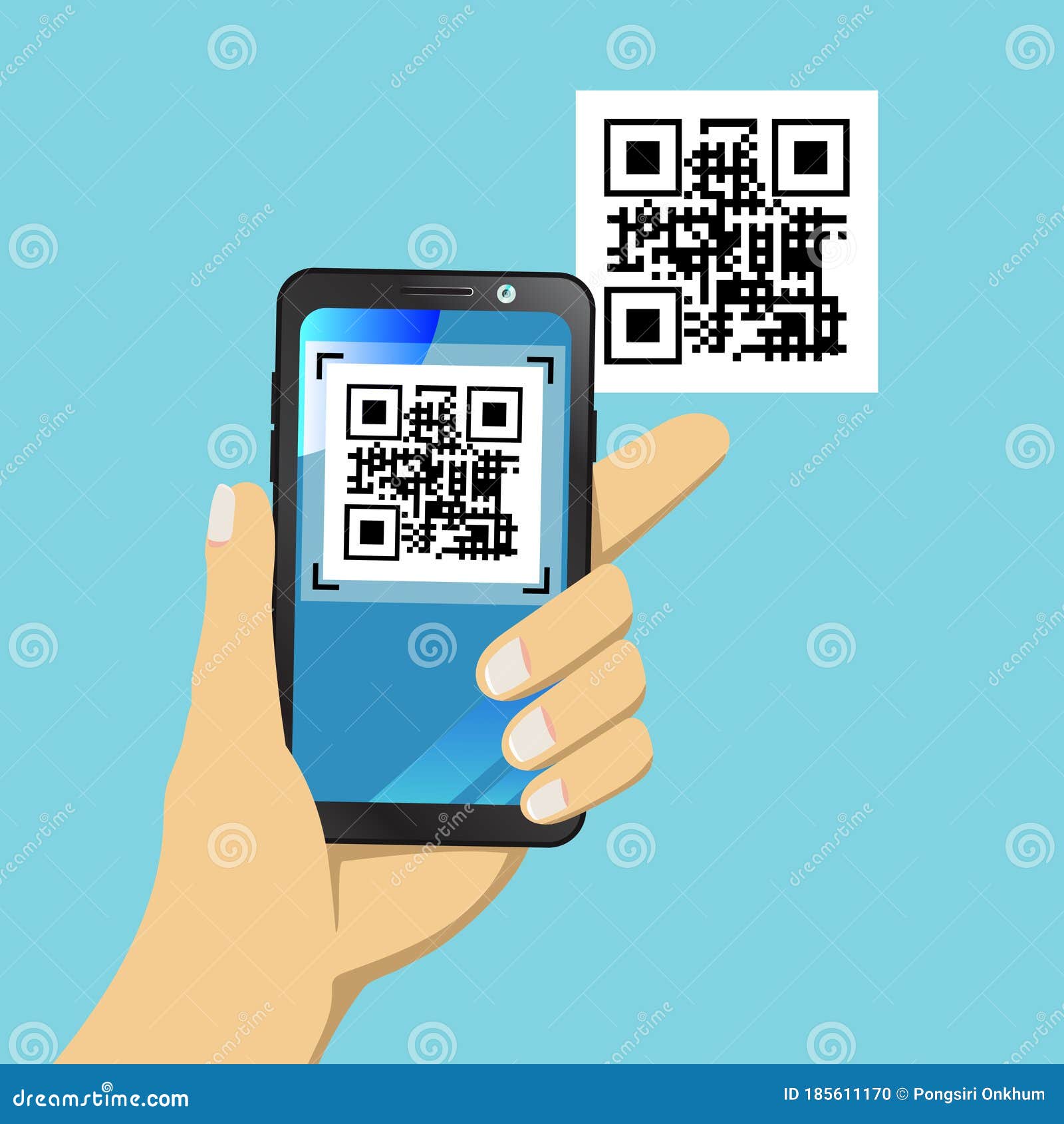 QR Code or Registration Book before Shopping Stock Vector ...