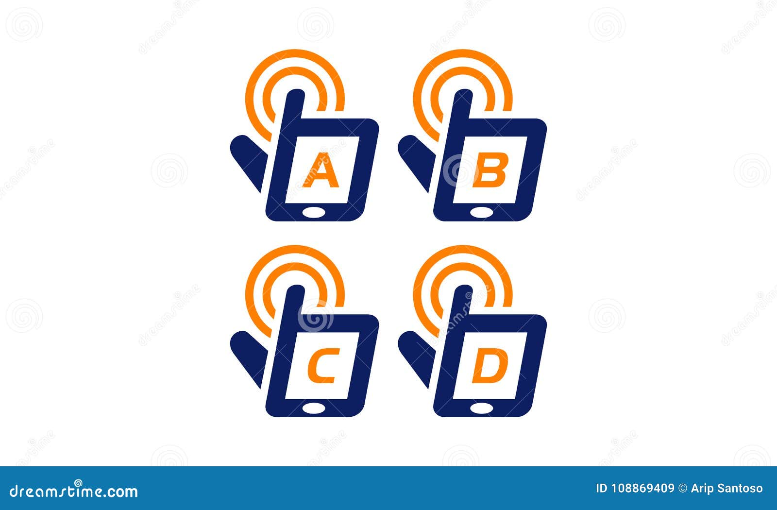 Hand Phone Solution Set stock vector. Illustration of icon - 108869409