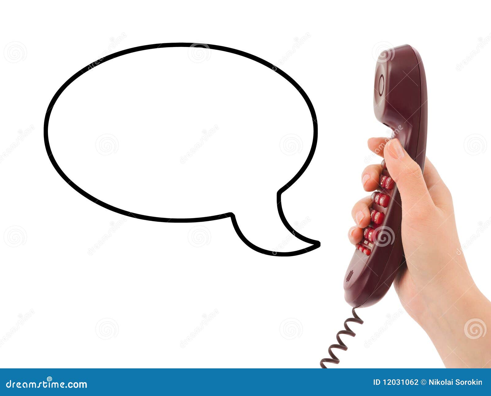 Hand With Phone And Speech Bubble Stock Photography - Image: 12031062