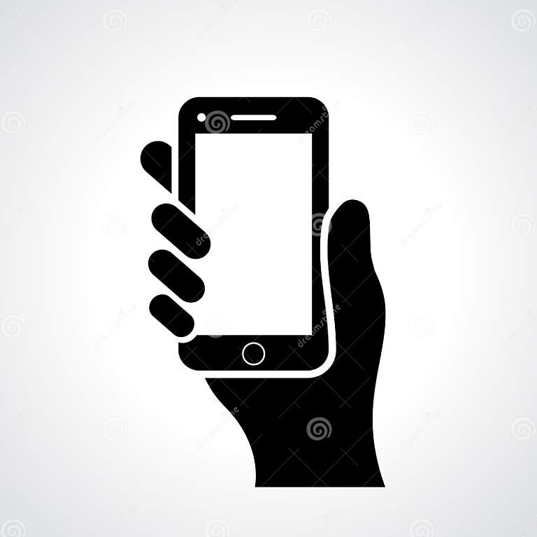 Hand with phone stock vector. Illustration of cell, graphics - 51206304