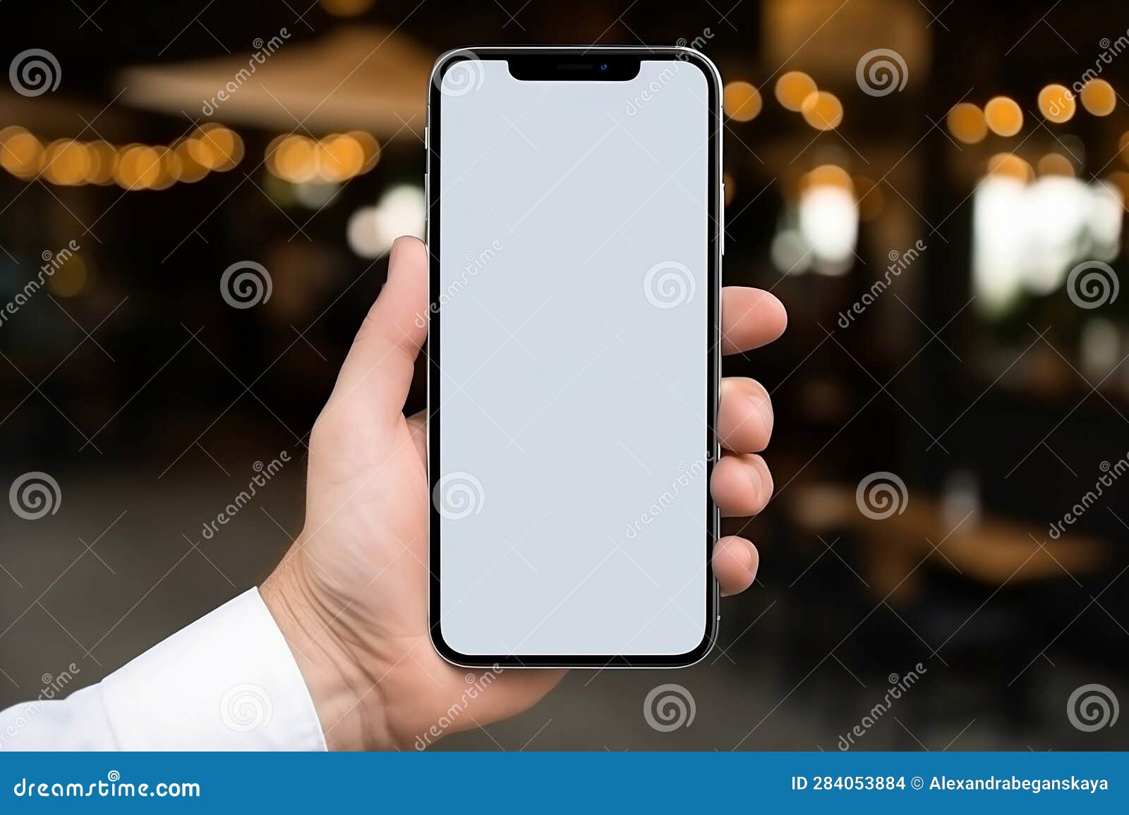 Hand with Phone, White Screen Stock Illustration - Illustration of ...