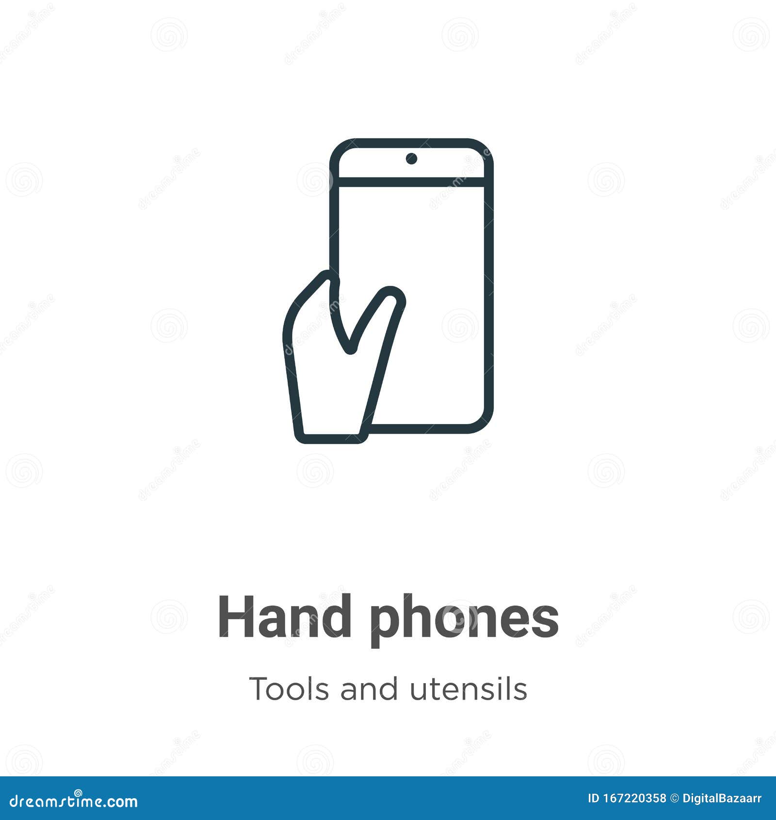 Hand Phones Outline Vector Icon. Thin Line Black Hand Phones Icon, Flat ...