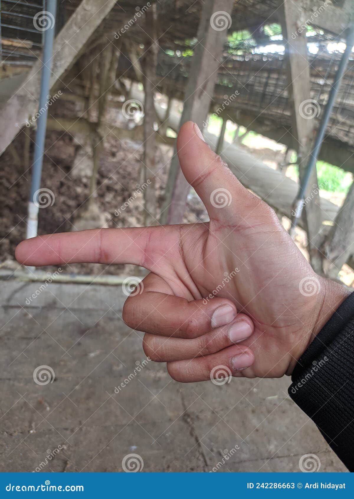Hand Photo for Gun Emoticon or Pointer Stock Image - Image of floor ...
