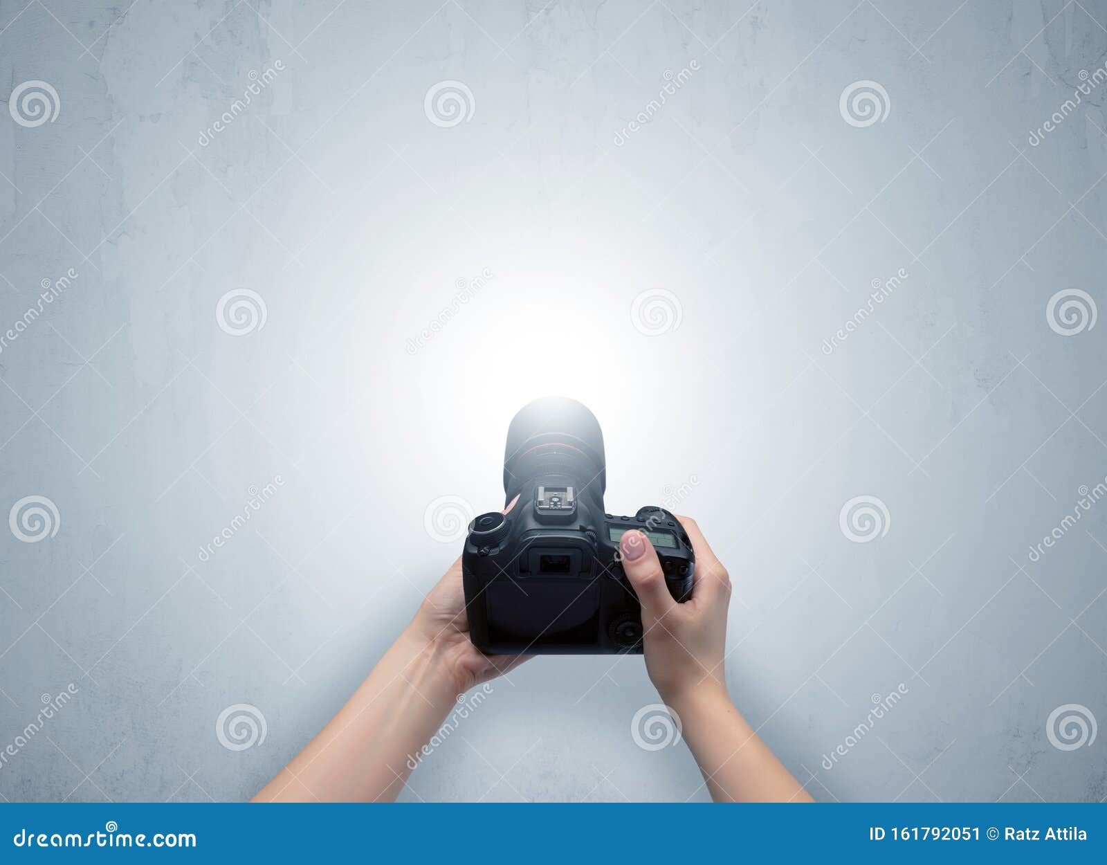 Hand Photo Shooting an Empty Grey Wall Stock Image - Image of hold ...