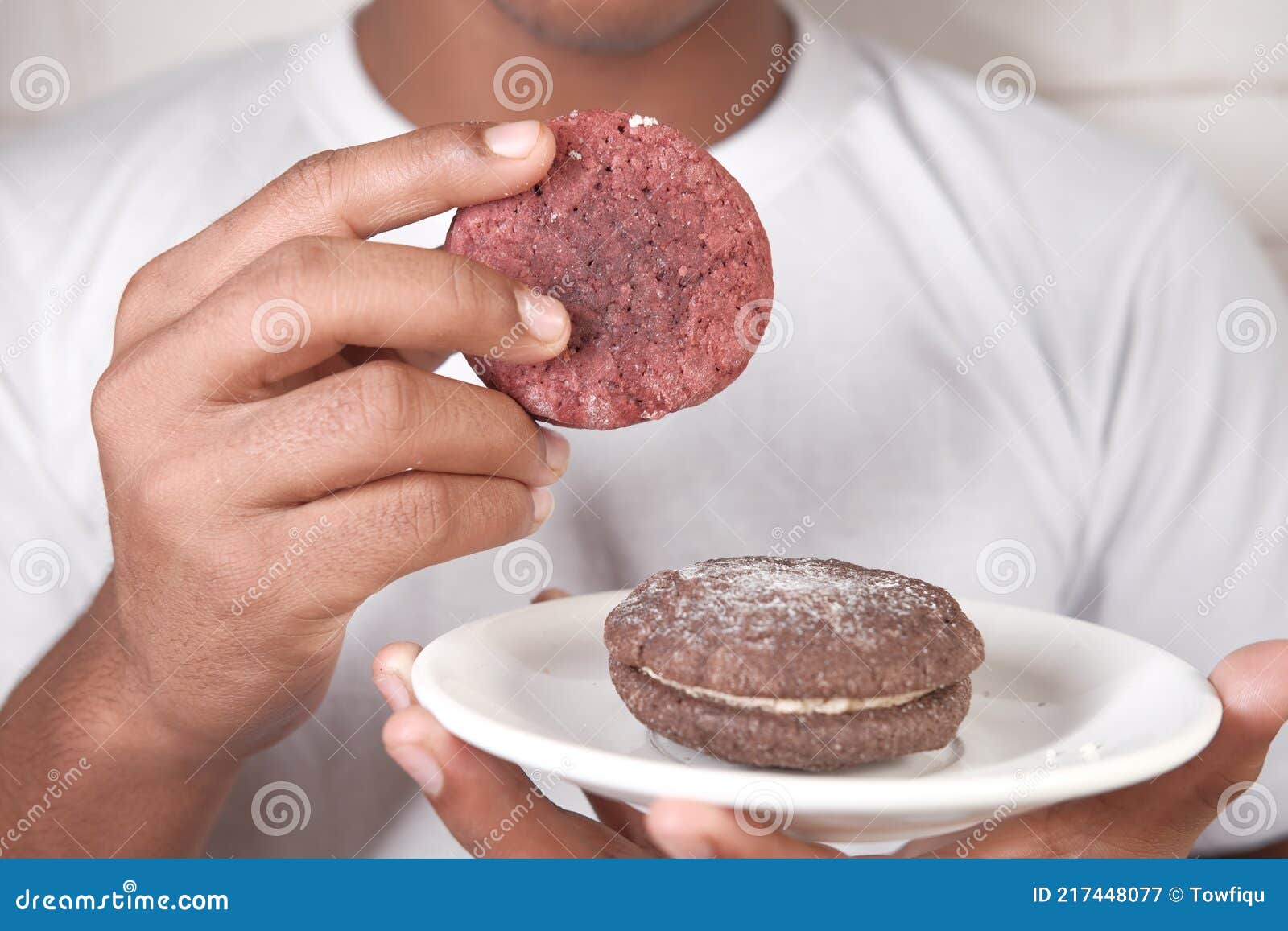 Hand Pick Cookies and Tea on Table Stock Image - Image of biscuit, pick ...