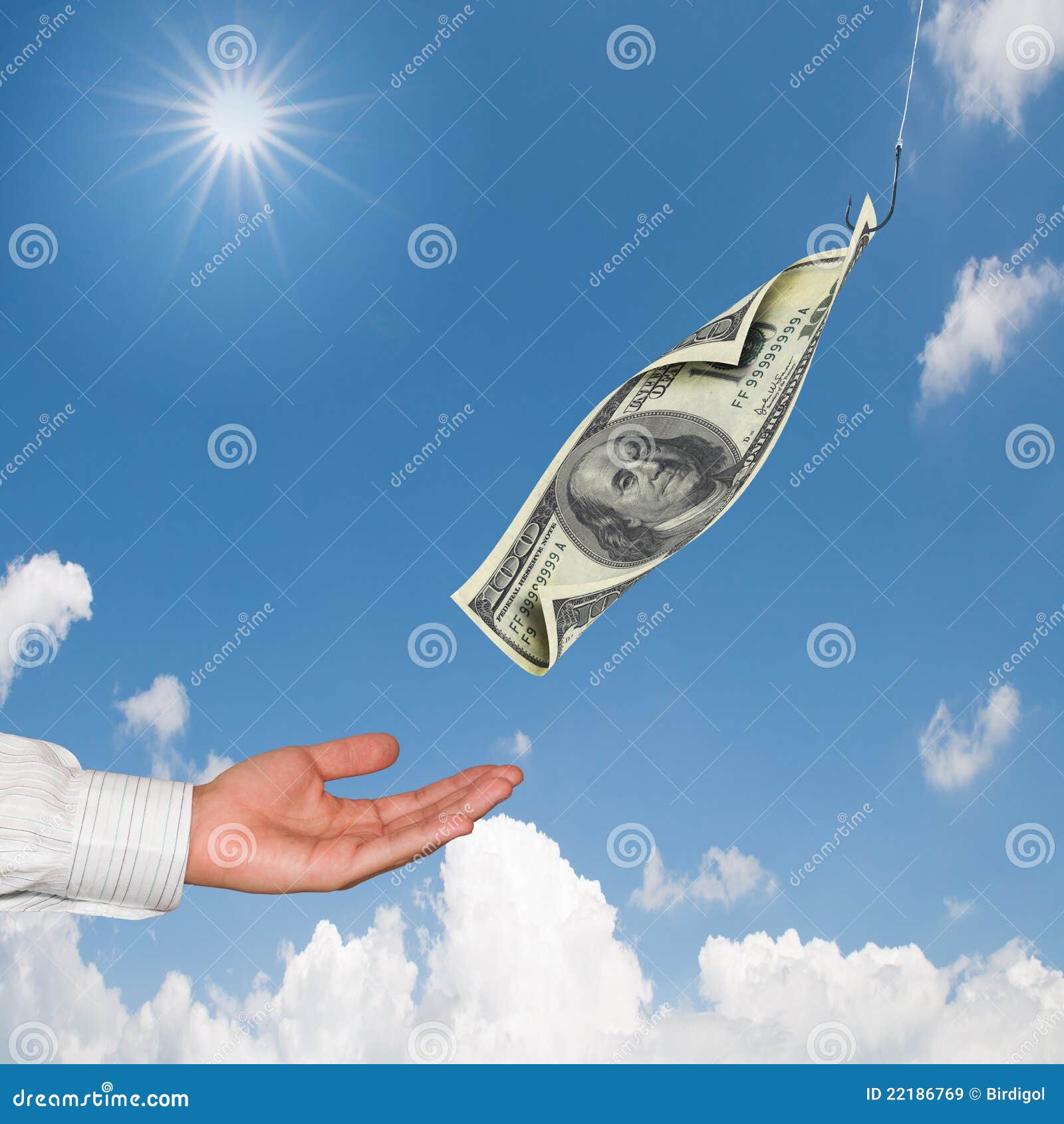 Hand pick a dollar trap stock image. Image of prey, money - 22186769