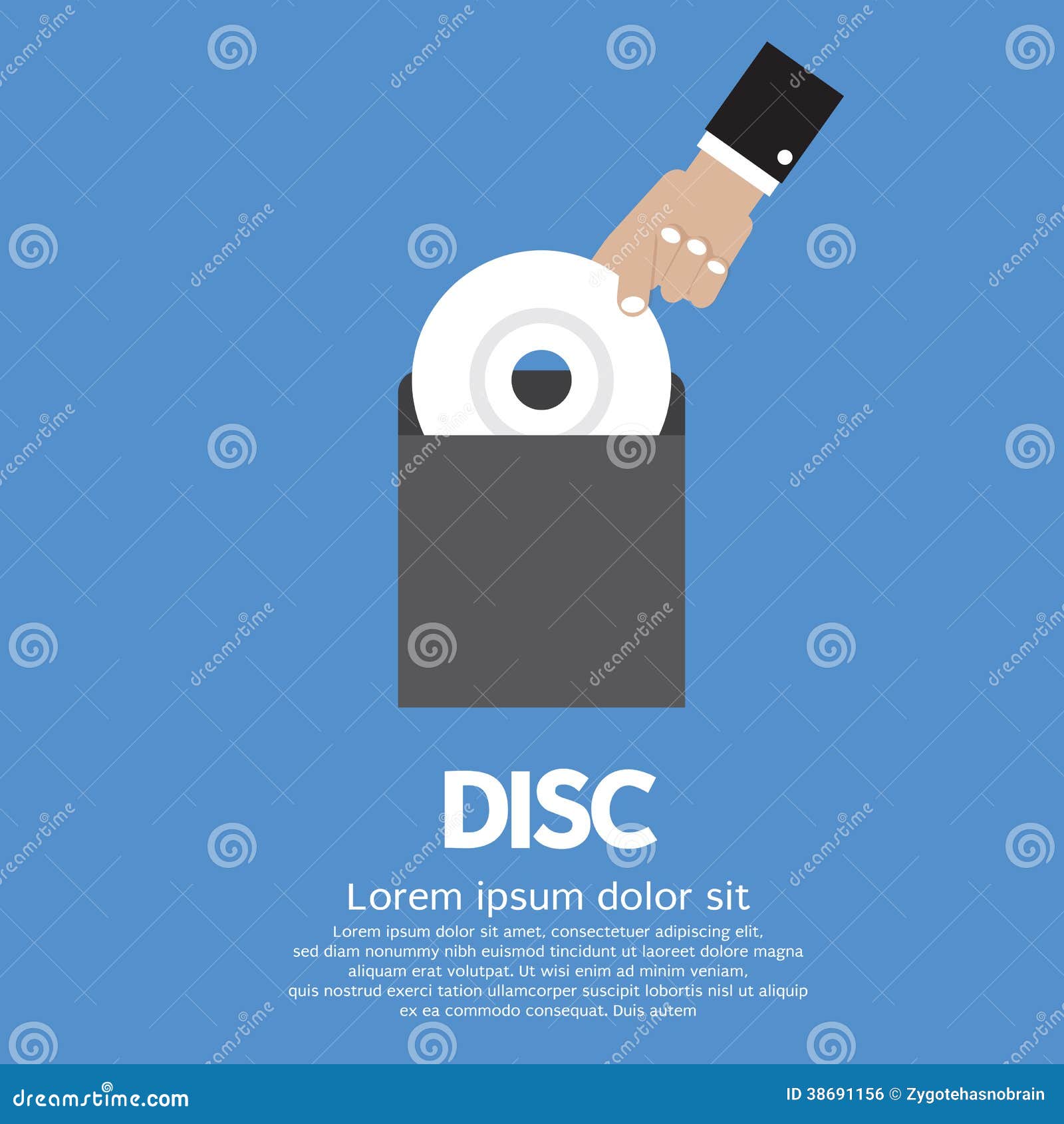 Hand Pick Up a CD stock vector. Illustration of isolated - 38691156