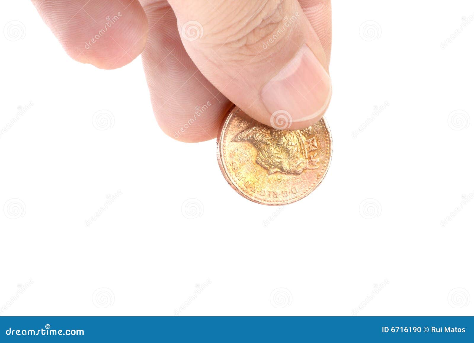 Hand picking a coin stock photo. Image of circulating - 6716190