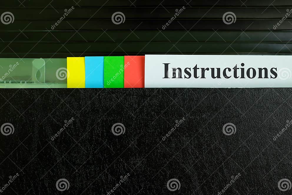 Hand Picking Instructions File Record in Black Binder Folder. Work ...