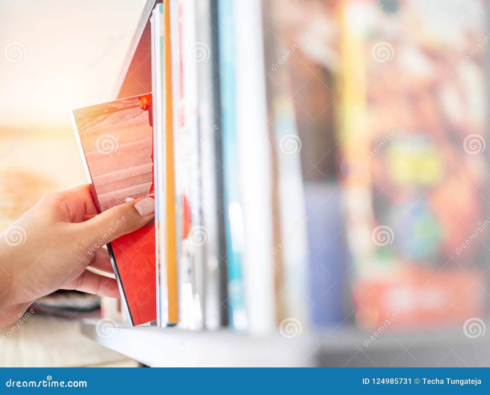 Hand picking a book stock image. Image of bookstore - 124985731
