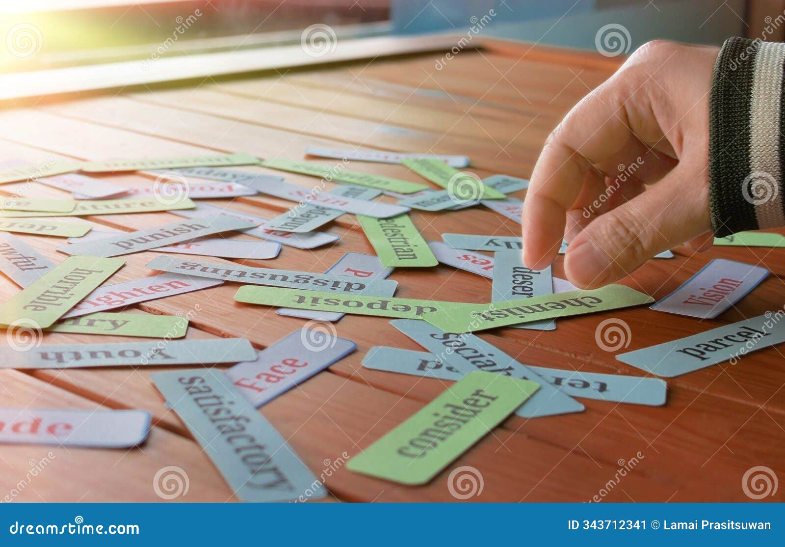 Hand Picking Up Cards in Class Stock Image - Image of class, poster ...