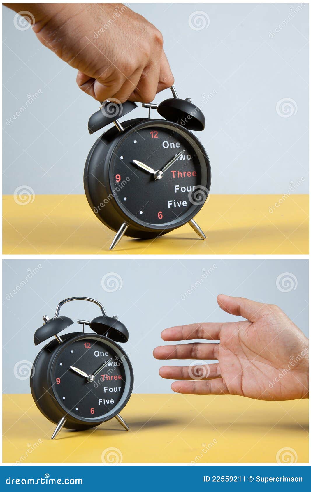Hand picking up a clock stock image. Image of accuracy - 22559211