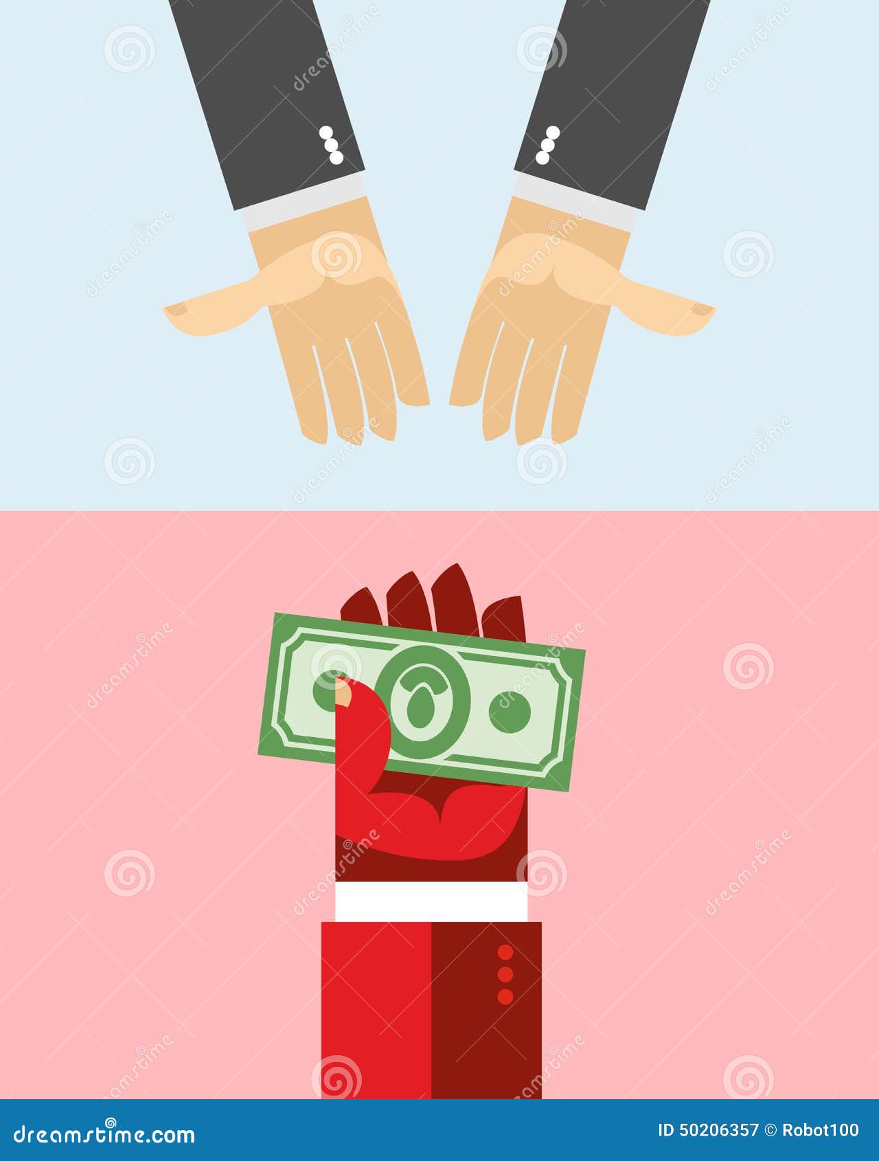 Hand Picks Up the Money. Take Away Stock Vector - Illustration of ...