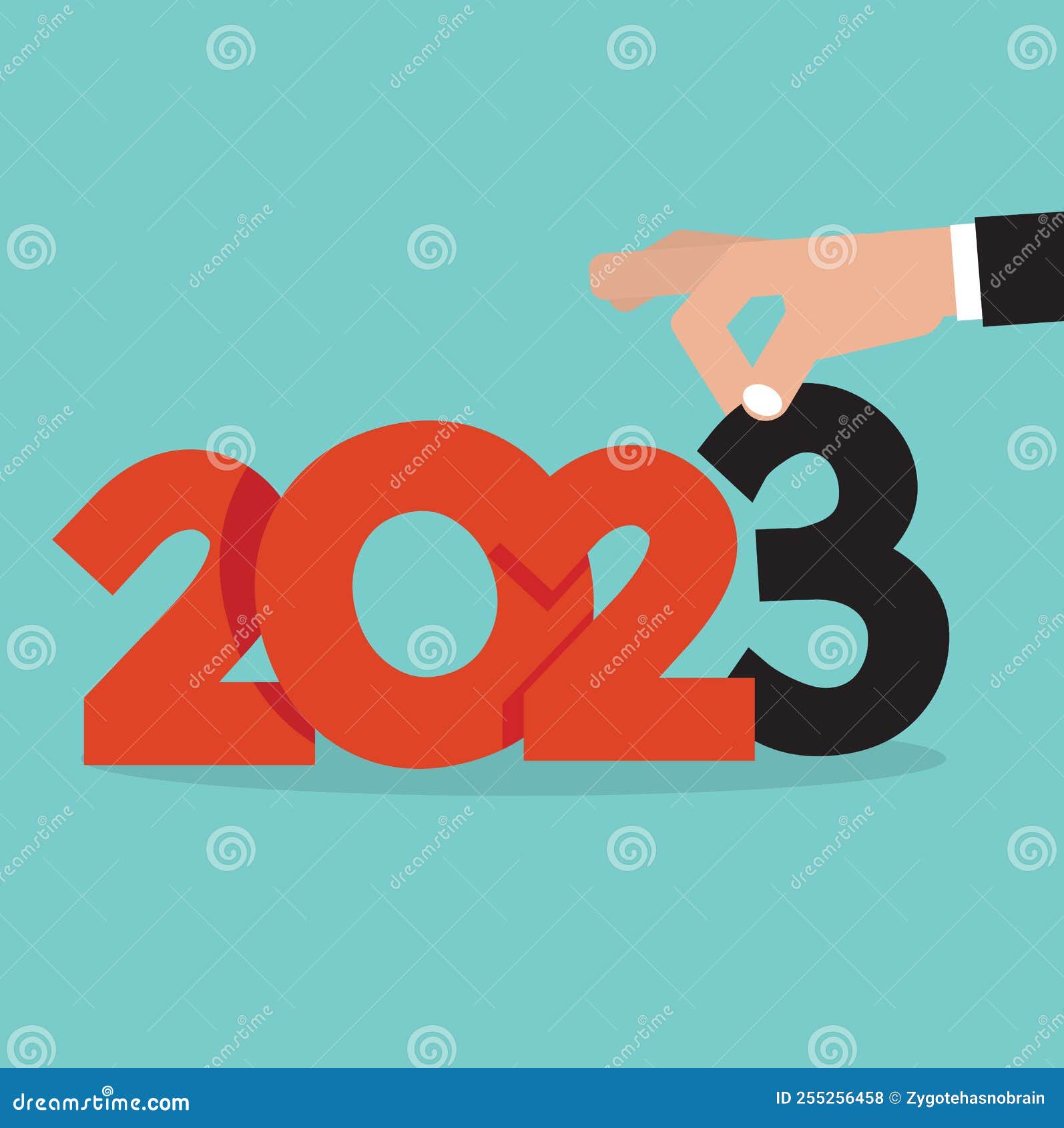 Hand Picks Up 2023 New Year Concept Vector Stock Vector - Illustration ...