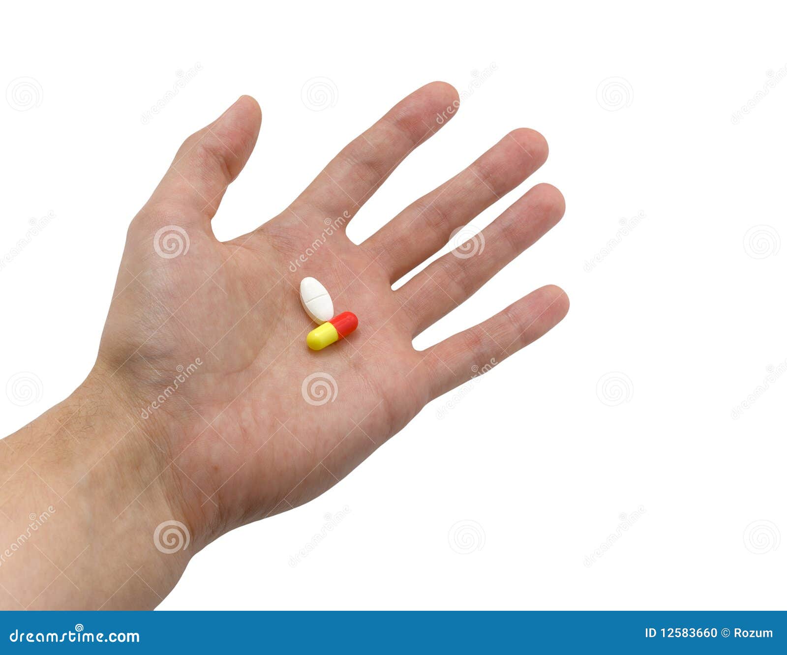Hand with pills stock photo. Image of addiction, antibiotic - 12583660