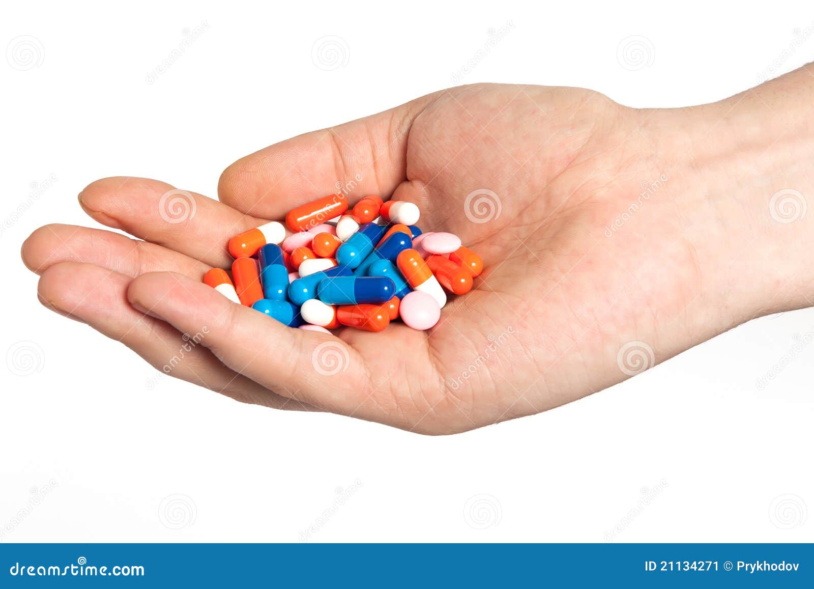 Hand with pills stock image. Image of pill, isolation - 21134271