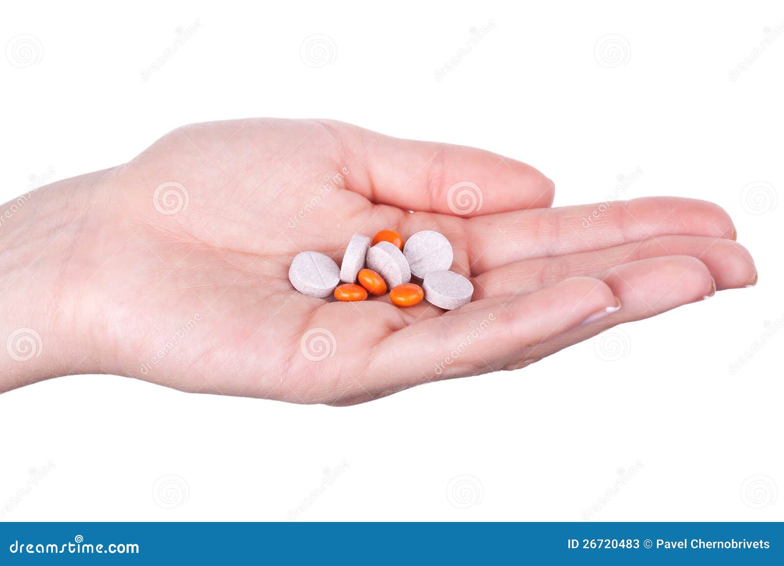 Hand with pills stock image. Image of drug, prescription - 26720483